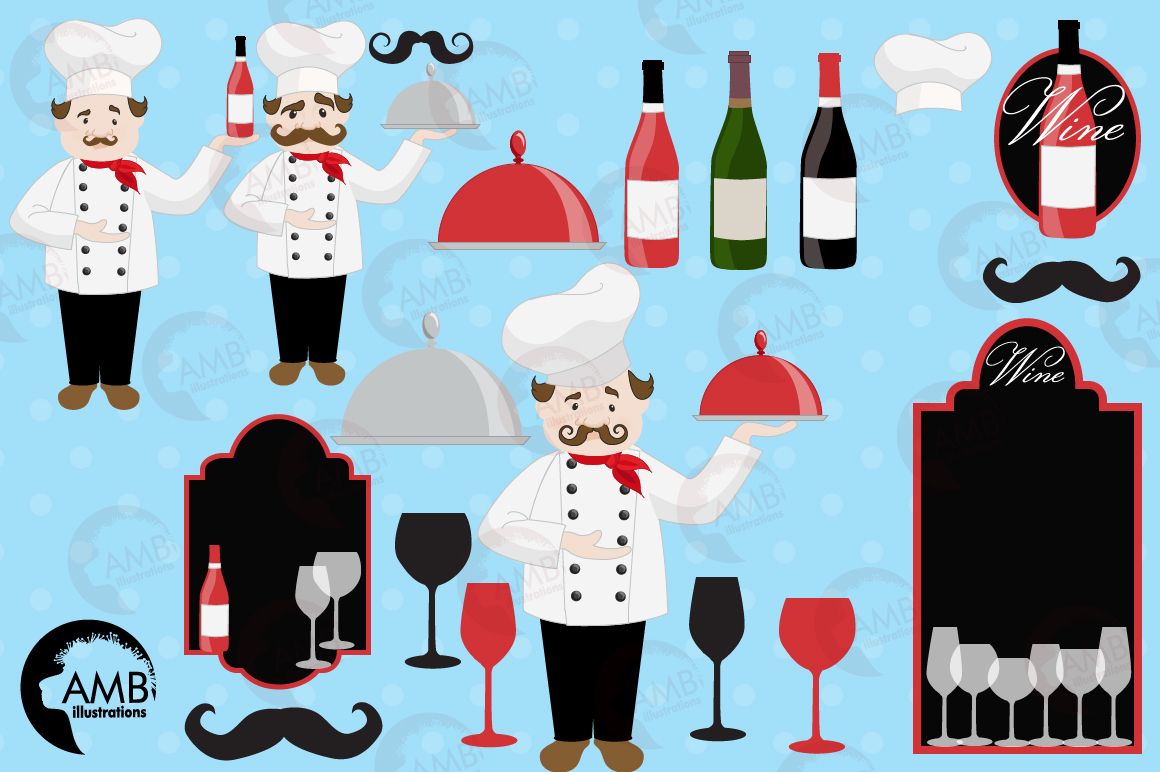 Kitchen Chefs clipart, graphics, illustrations AMB-914