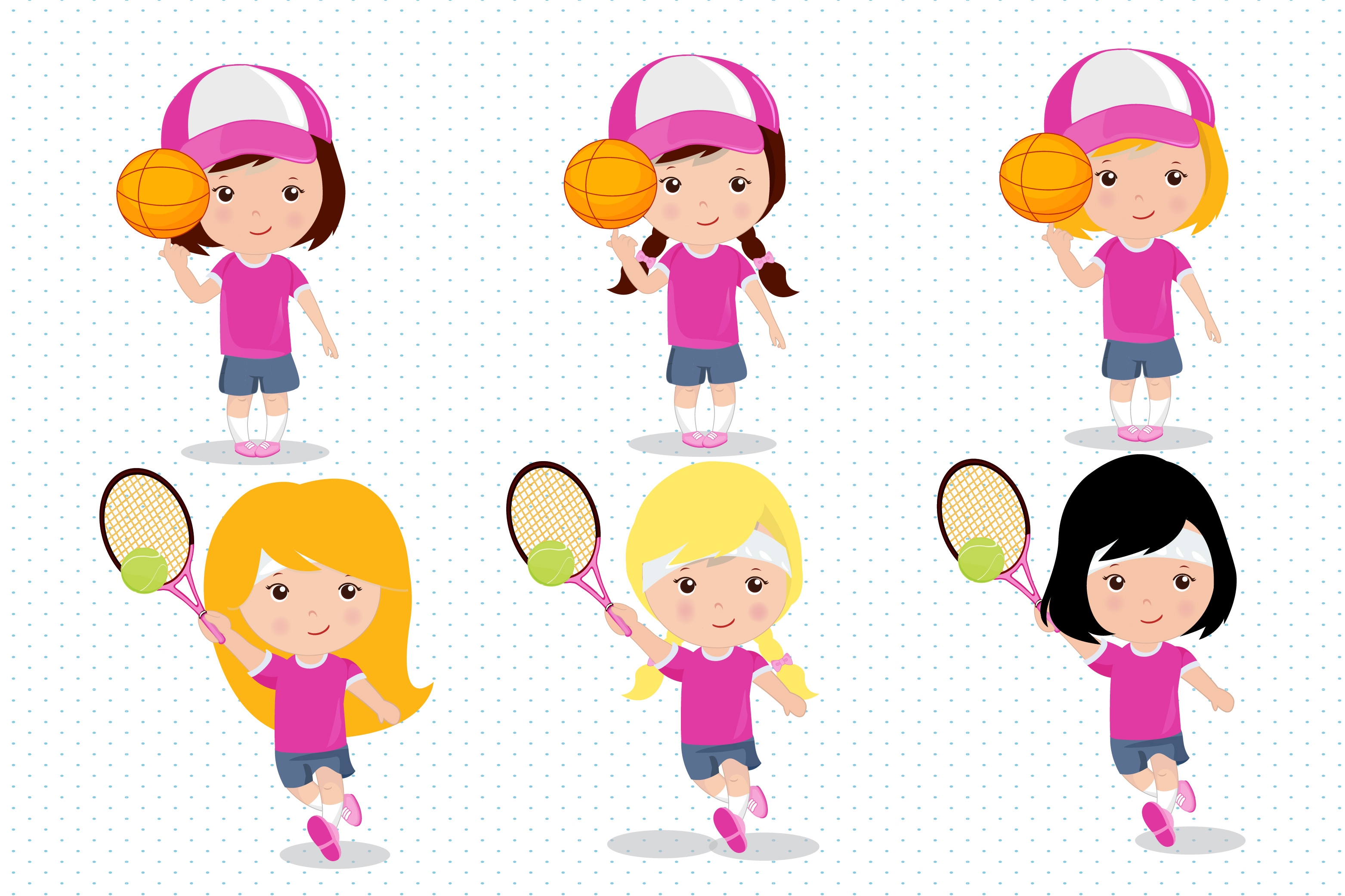 Sport girl illustrations, Sport girl graphics (25105) | Illustrations ...