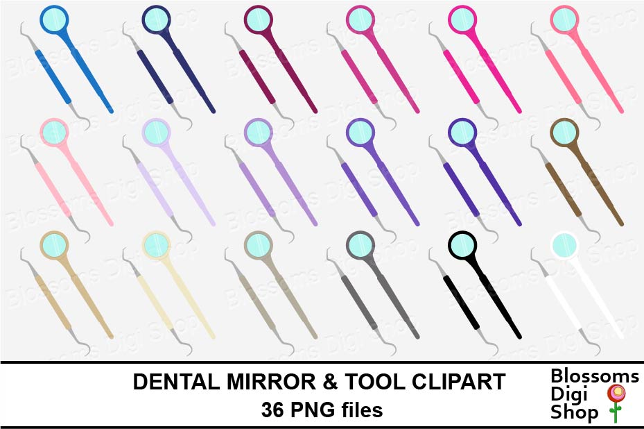 Dental Mirror and Tool Clipart