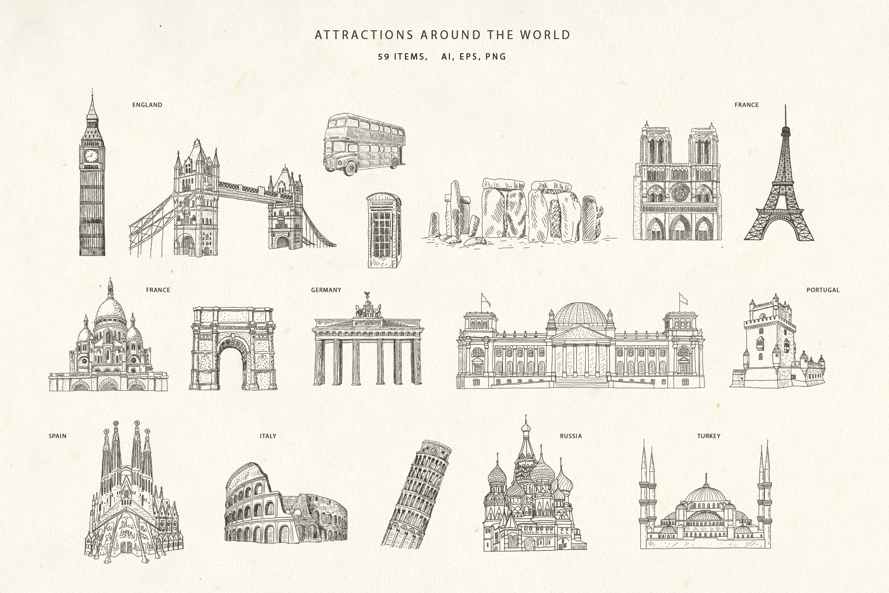 Around the World. Travel Collection.