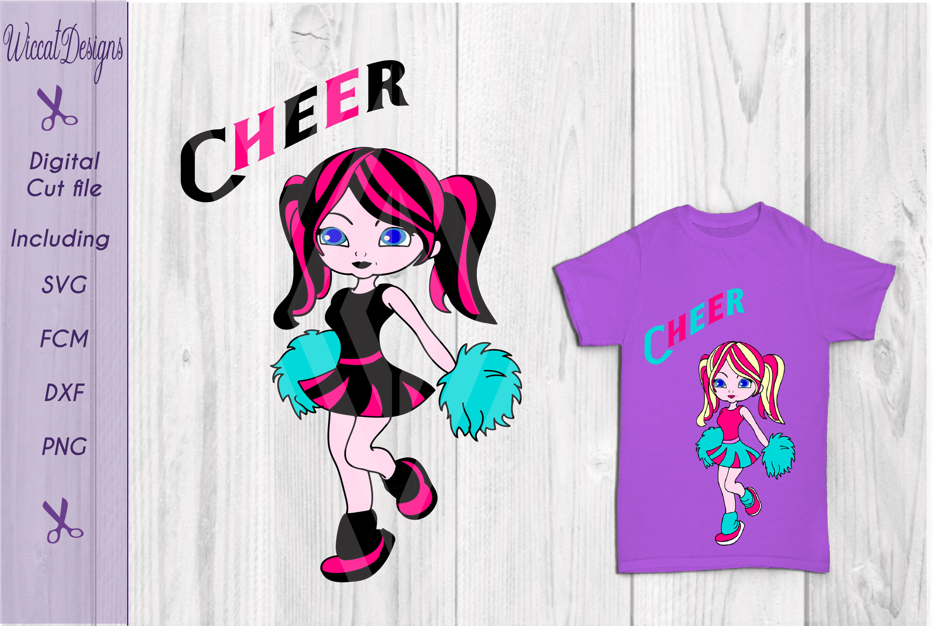 Cheerleader, character, cartoon cut files (36522) | SVGs | Design Bundles