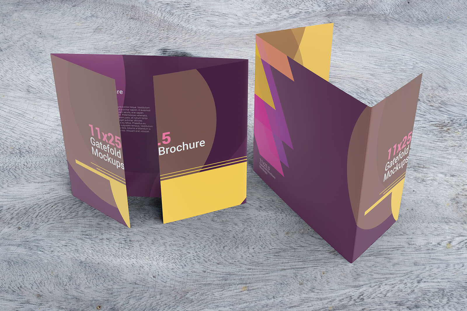 11×25.5 Gatefold Brochure Mockups