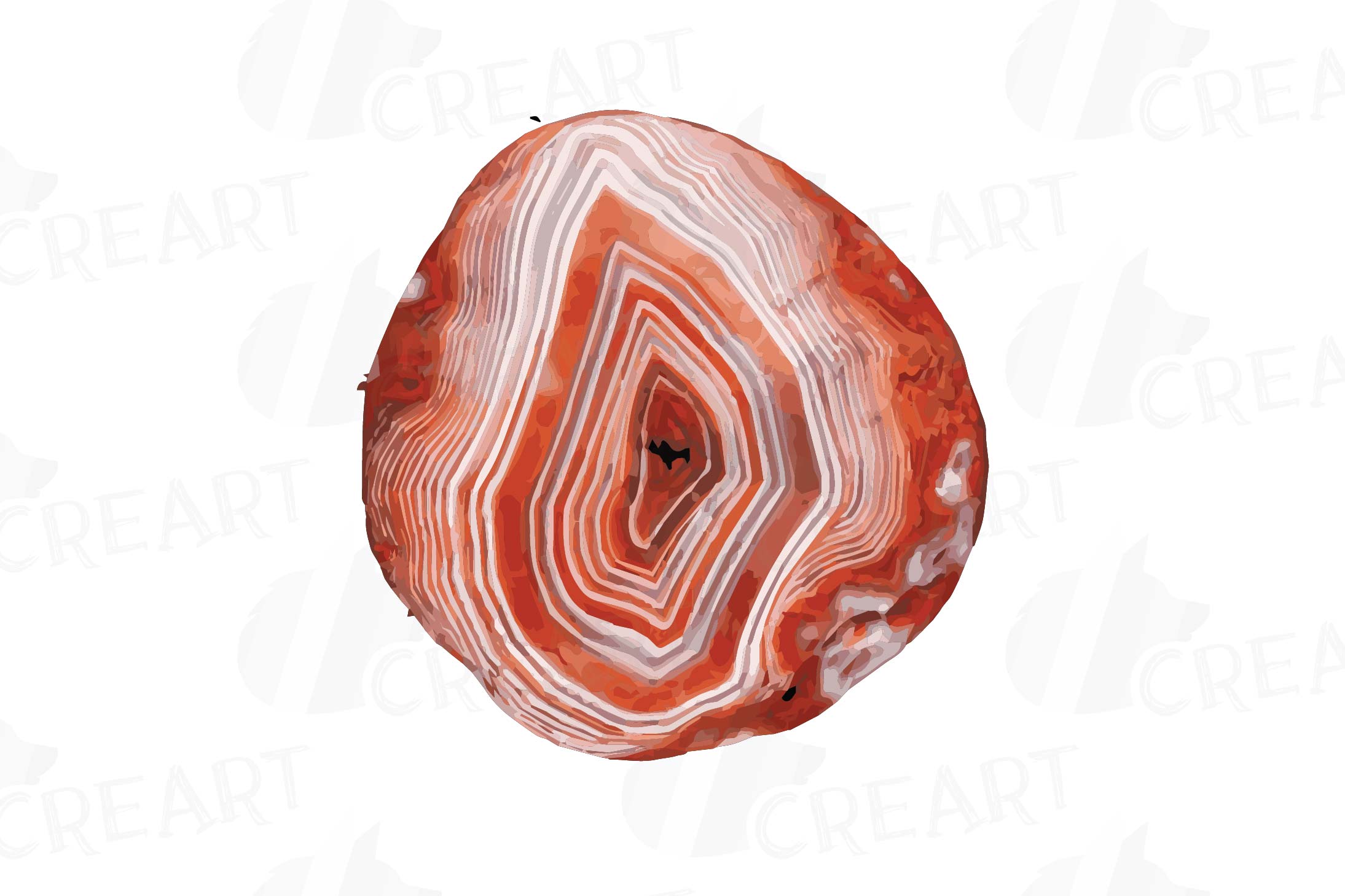 Agate slice watercolor, mineral agate slice clip art (106479 ...