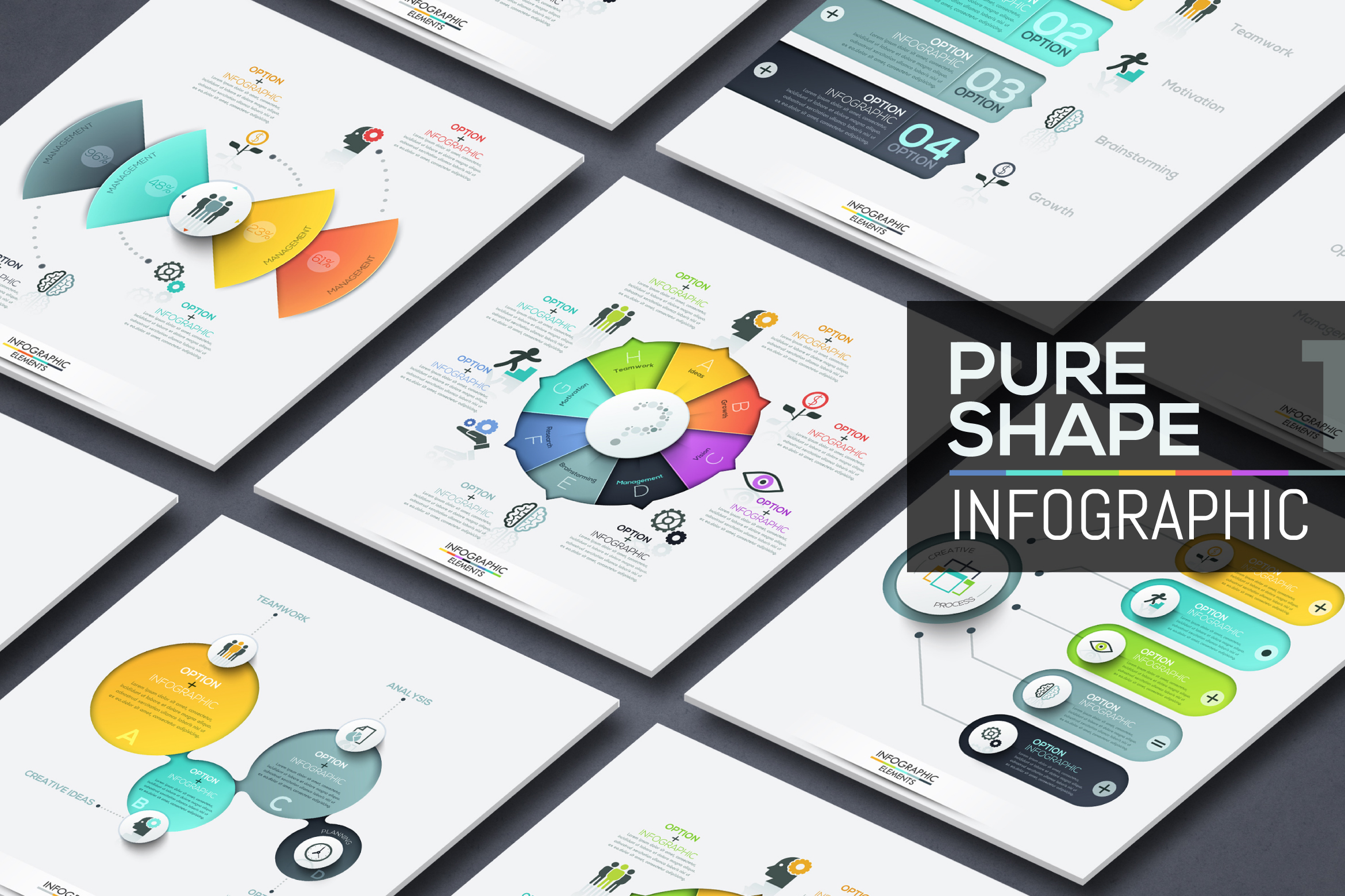 Pure Shape Infographics. Part 1 (292143) | Illustrations | Design Bundles