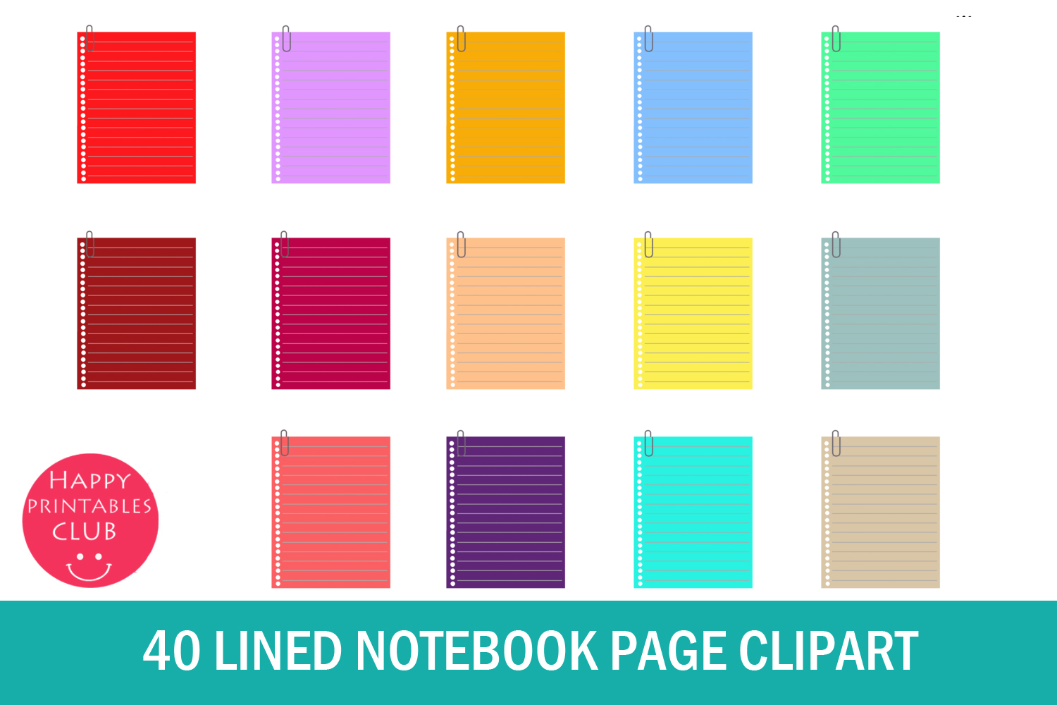 40 Lined Notebook Page Clipart- Notebook Page Clipart Images (156782 ...