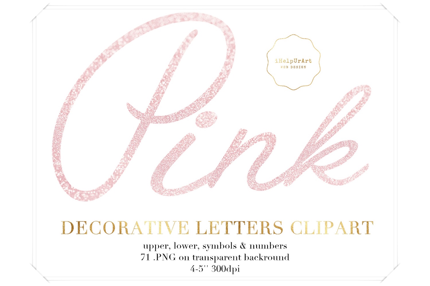 Blush Pink Glitter Alphabet Clipart