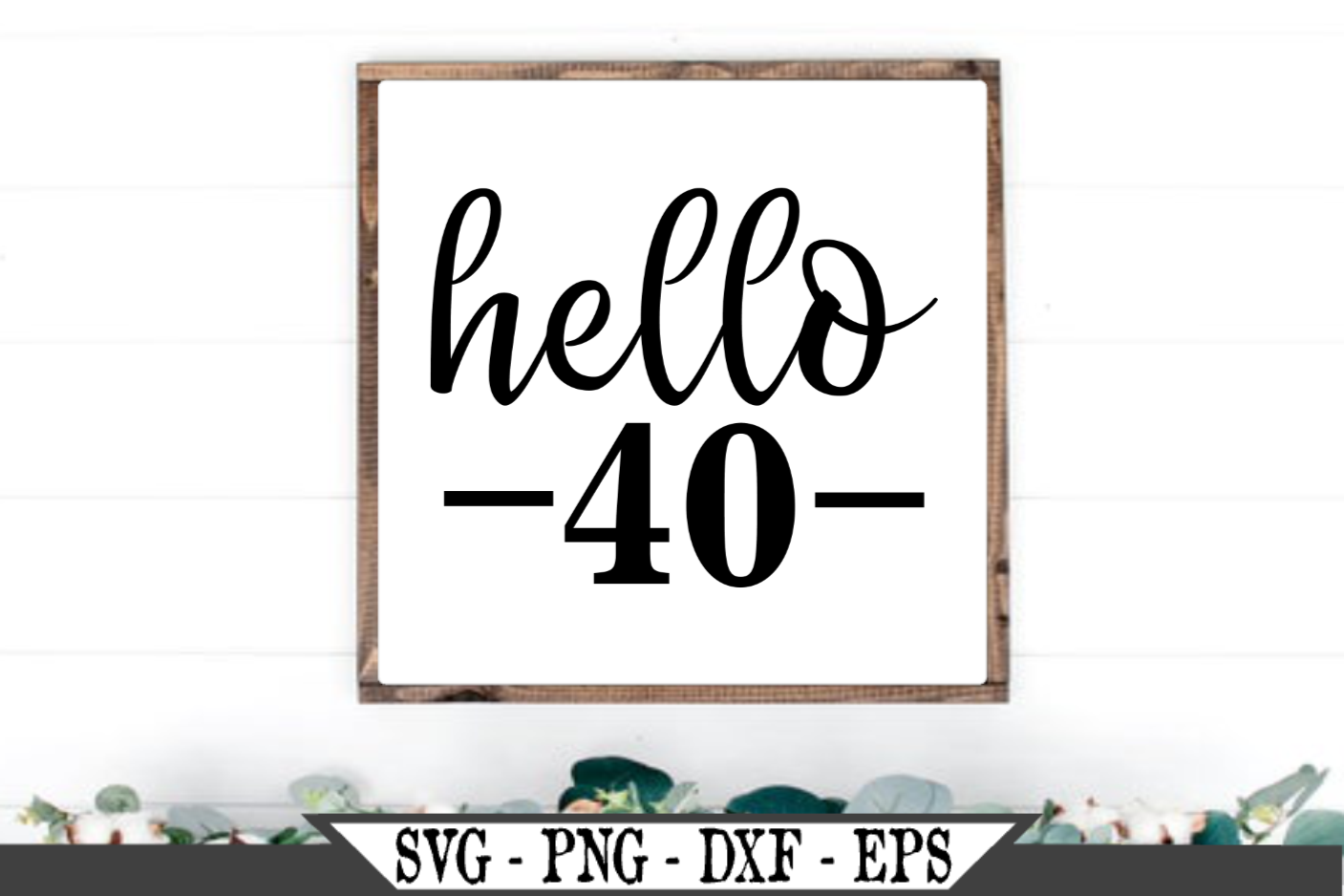 Hello 40 Birthday SVG