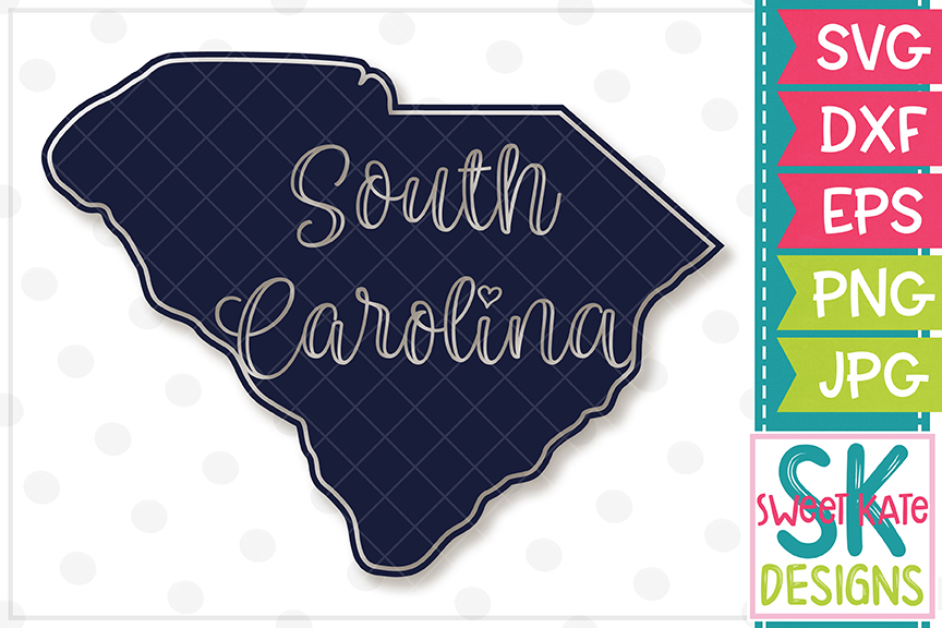 South Carolina Script Silhouette SVG DXF EPS PNG JPG