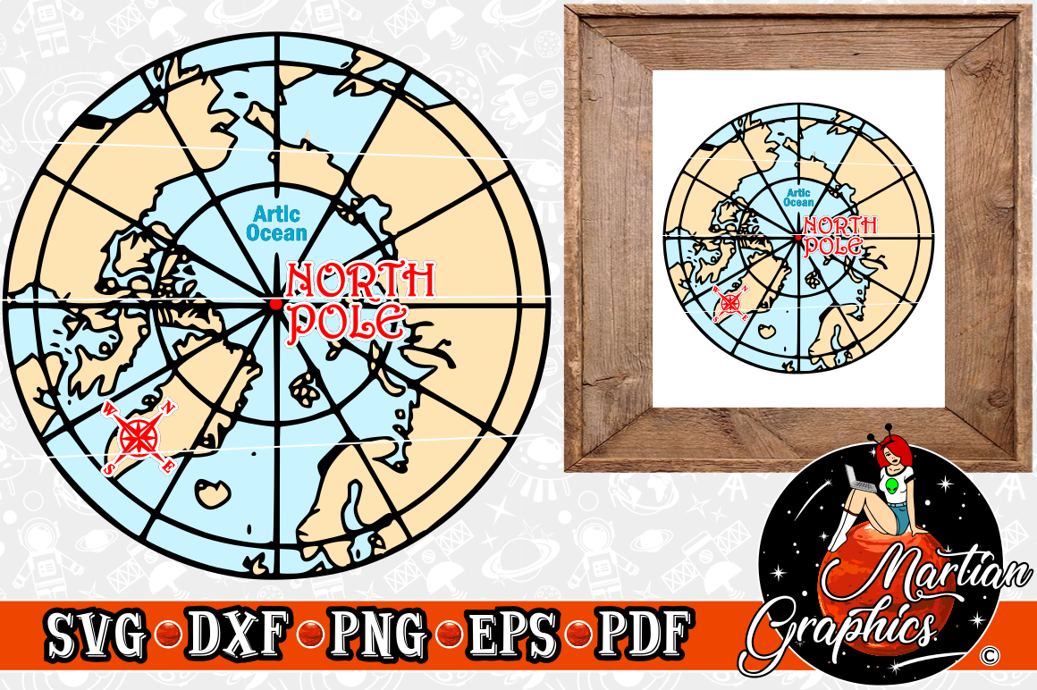 North Pole Map - A Christmas Design (123723) | Cut Files | Design Bundles