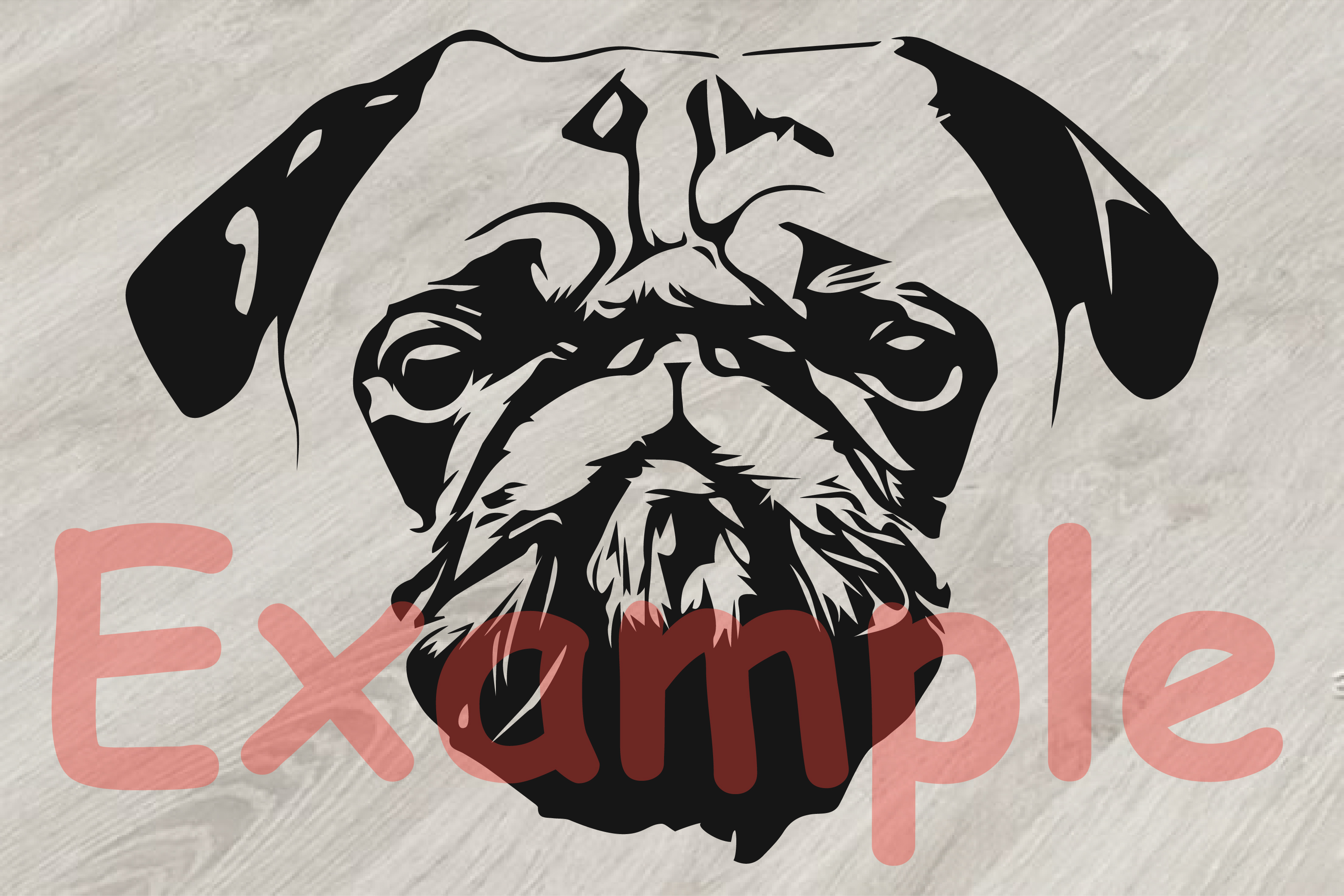 Pugs Dogs Head Whit Bandana SVG, Family Pet cute pug 807S