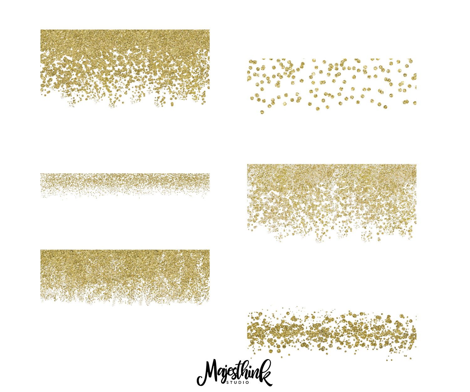 Gold Glitter Border Clip Art - Golden Confetti- 12 PNG Digital for ...