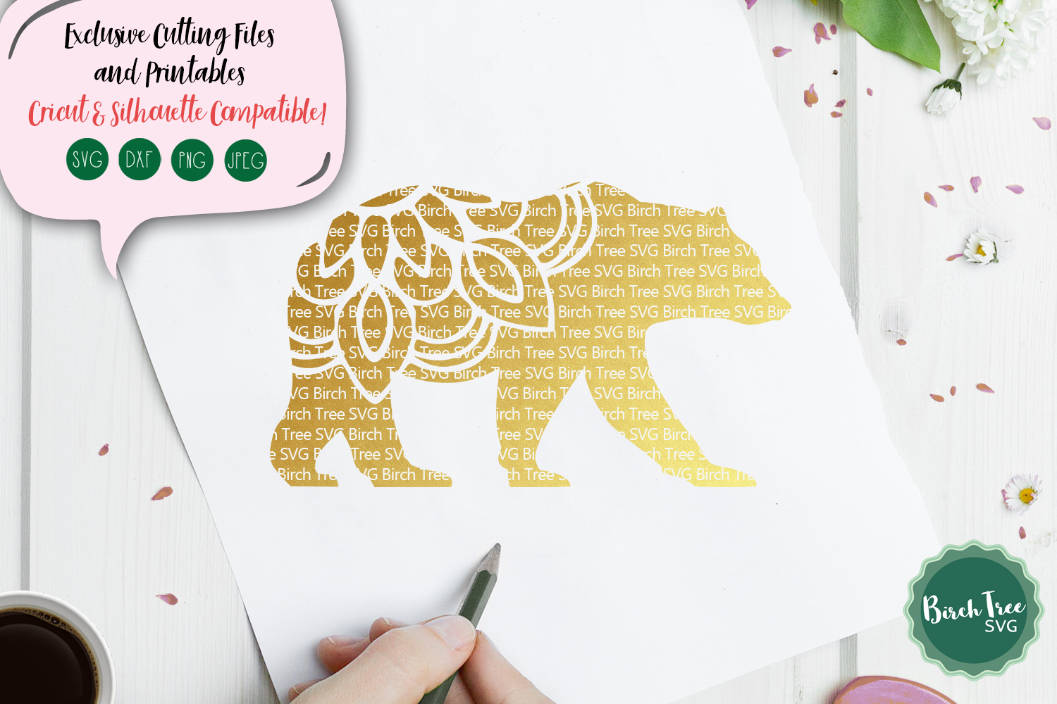 Bear Mandala Svg, Bear Svg Cut File, Grizzly Bear Svg