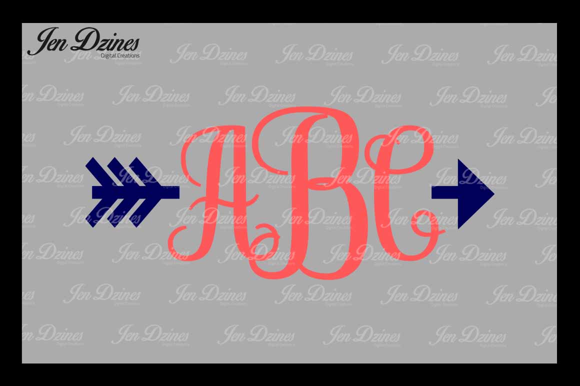 Arrow Dot Monogram Frame SVG DXF EPS PNG (15306) | Monograms | Design ...