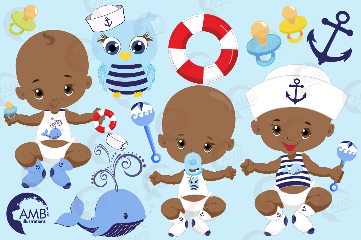 Baby Boys Nautical cliparts AMB-975 (110169) | Illustrations | Design ...