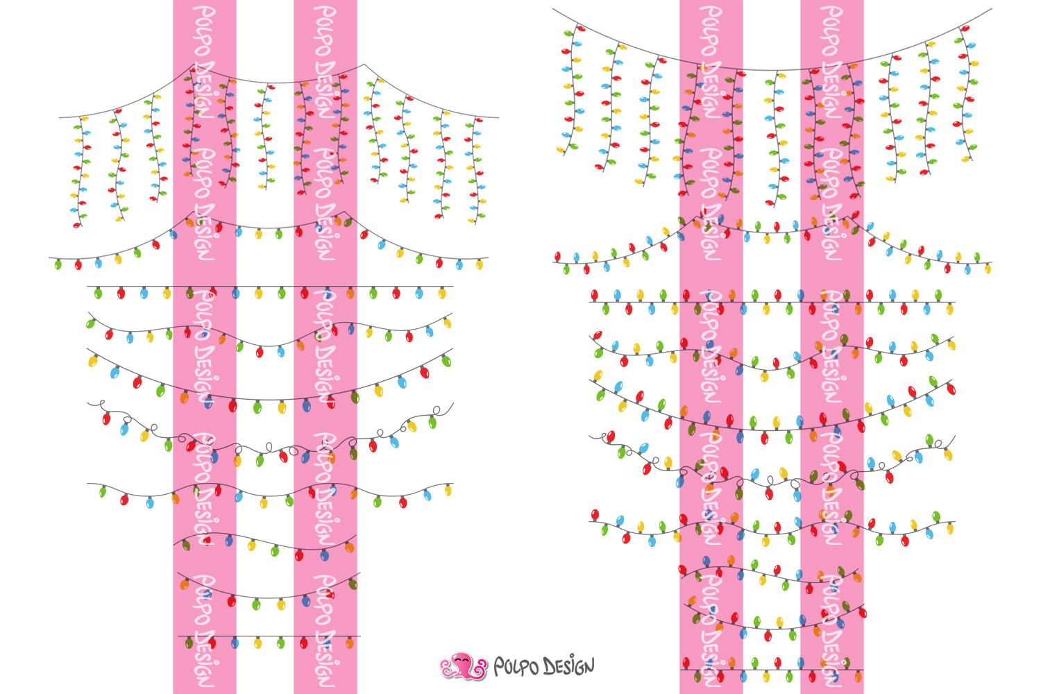 String Lights bunting banners clipart