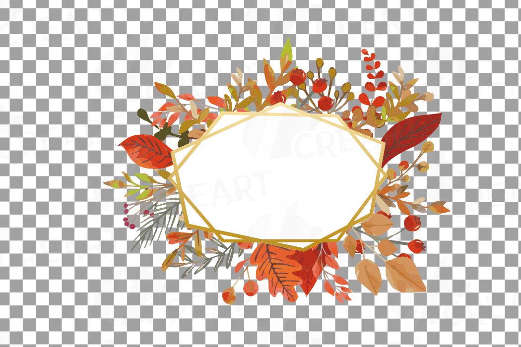 Autumn frames watercolor clip art pack, fall design borders (148460 ...