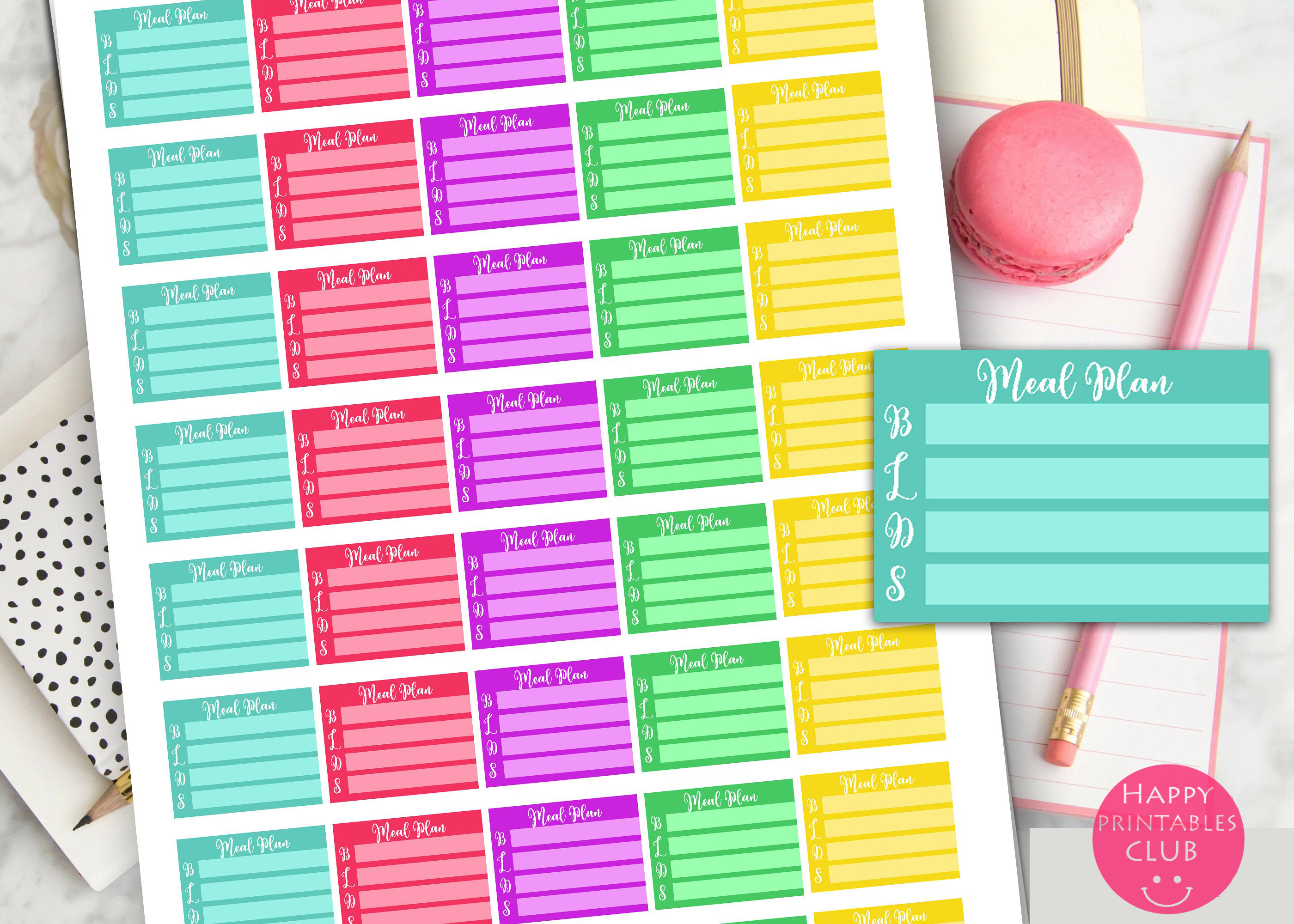 Meal Planner Stickers- Daily Food Log Stickers-Meal Planning