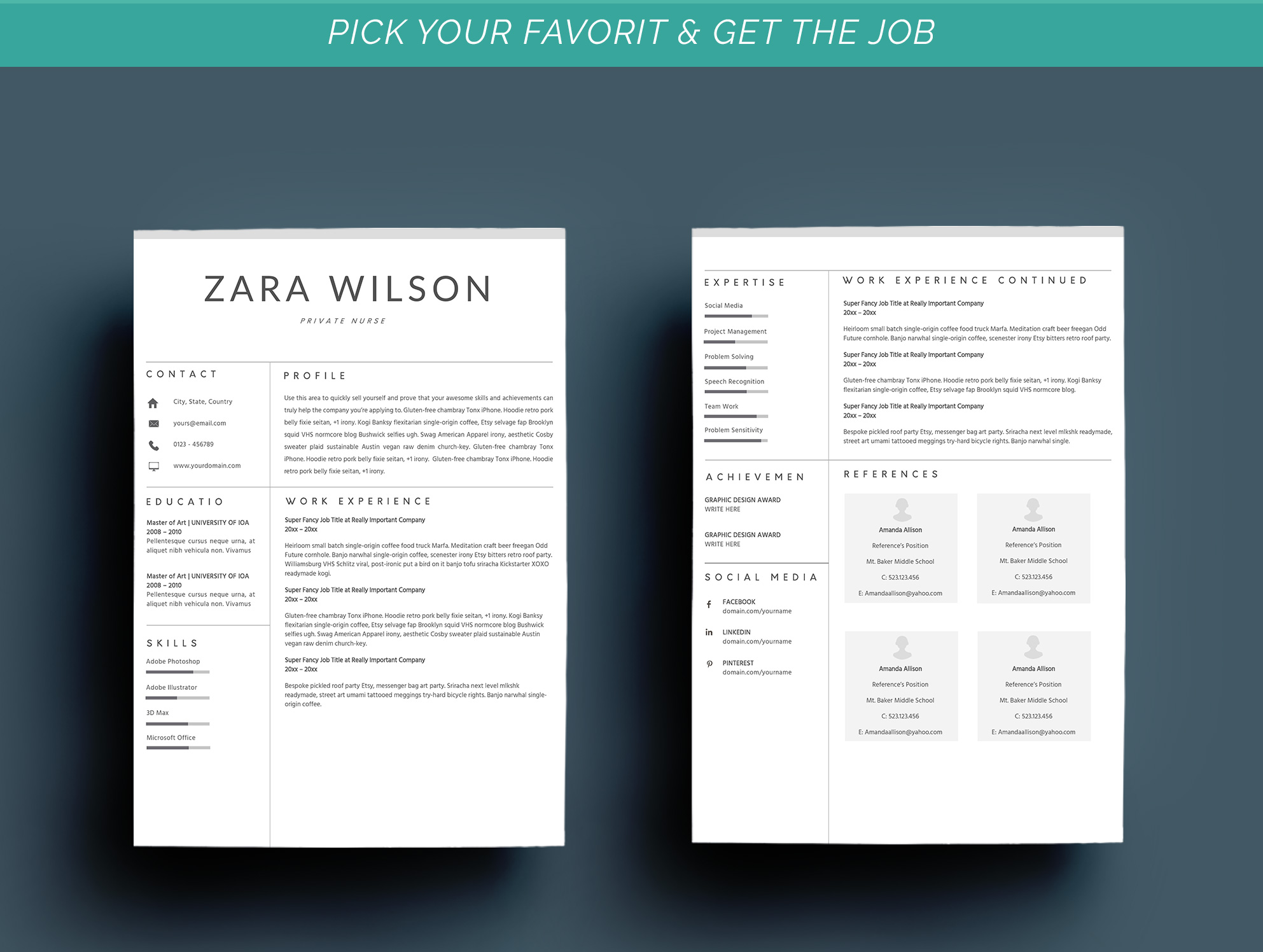 Chic Resume Template CV