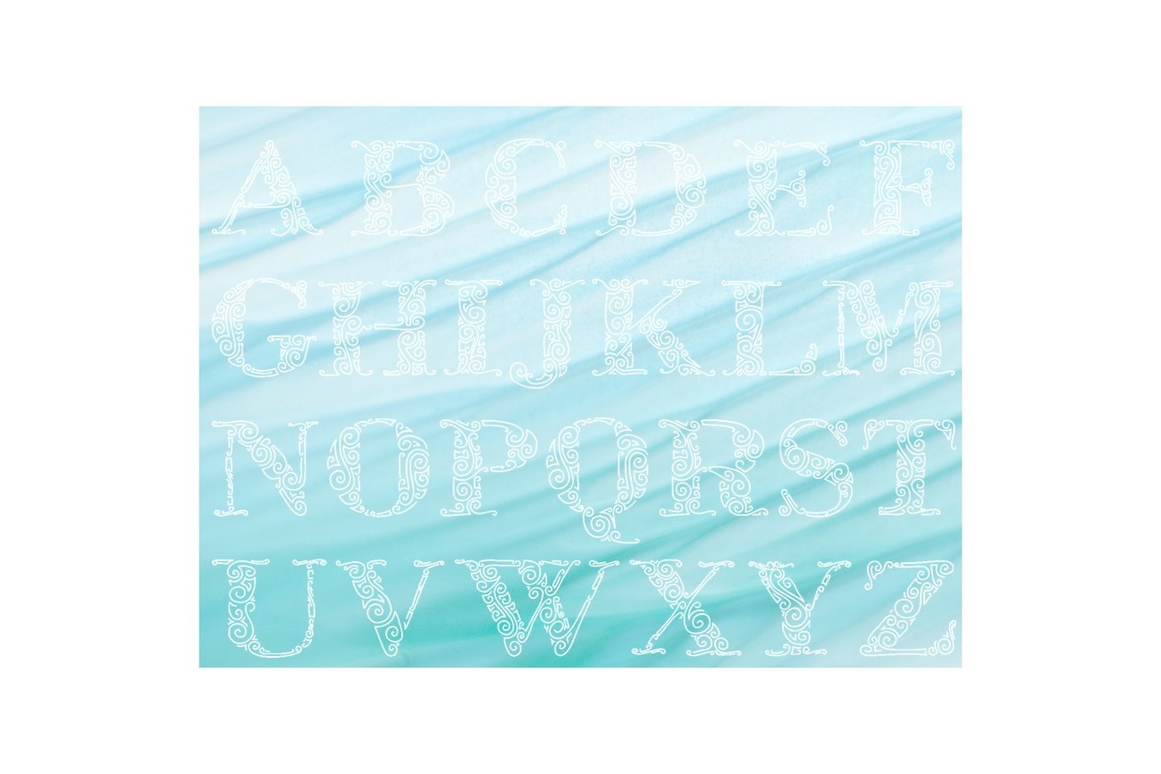 White alphabet clipart set