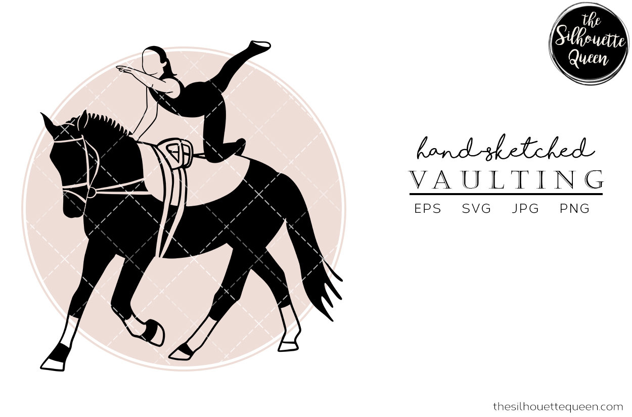 Hand drawn Horse sports Vaulting Vector Sketch