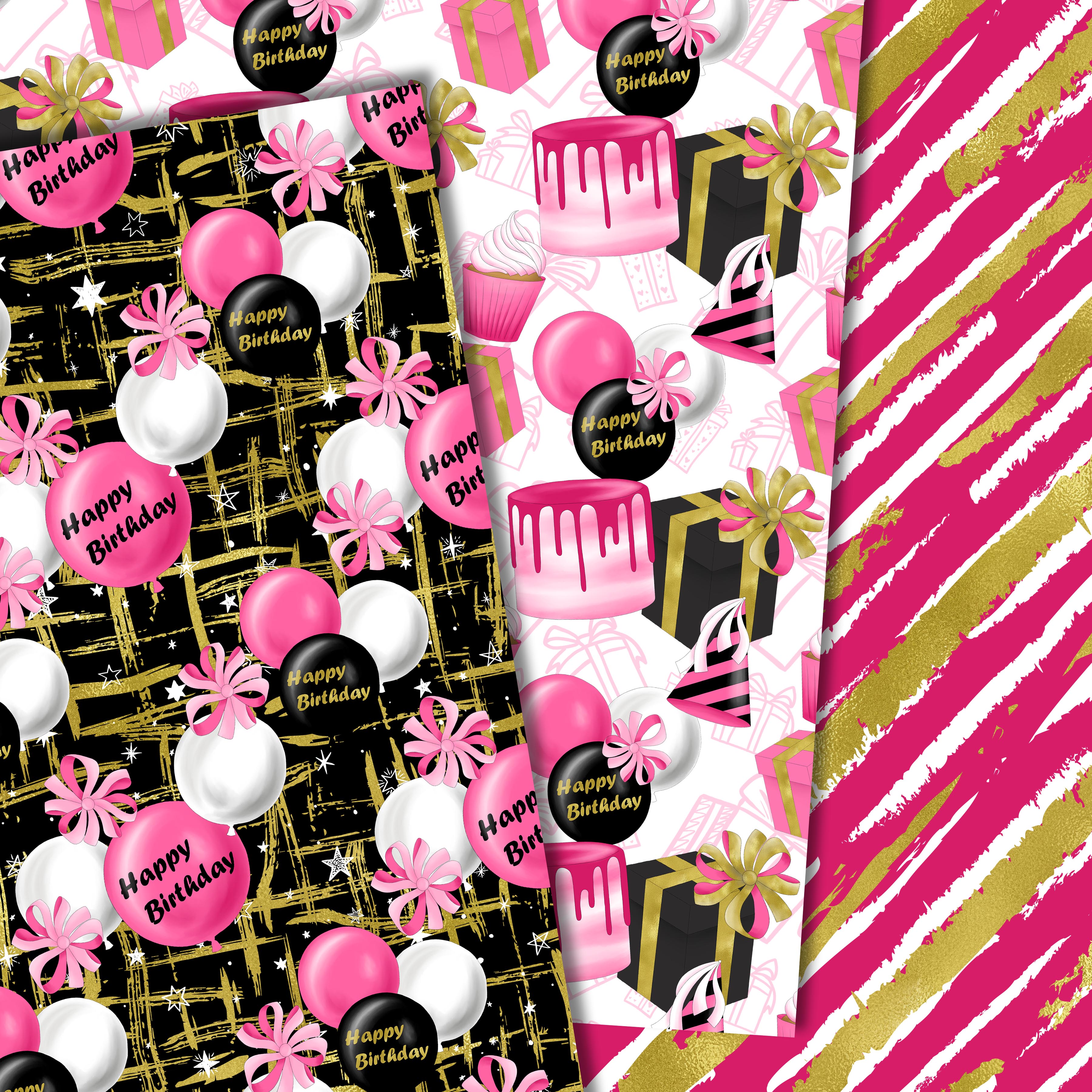 Birthday digital paper (68580) | Patterns | Design Bundles