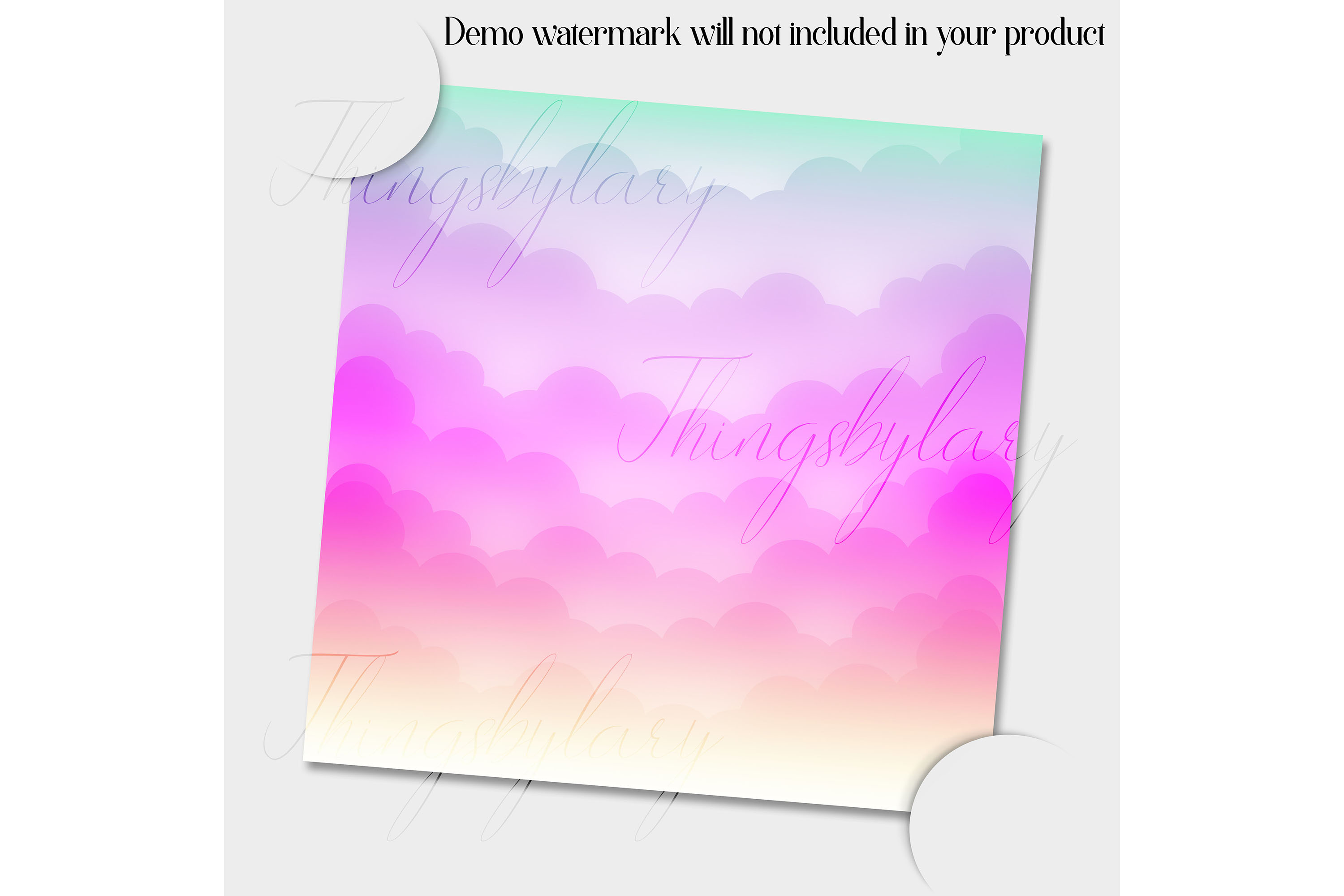 18 fairy ombre magical unicorn cloud digital papers