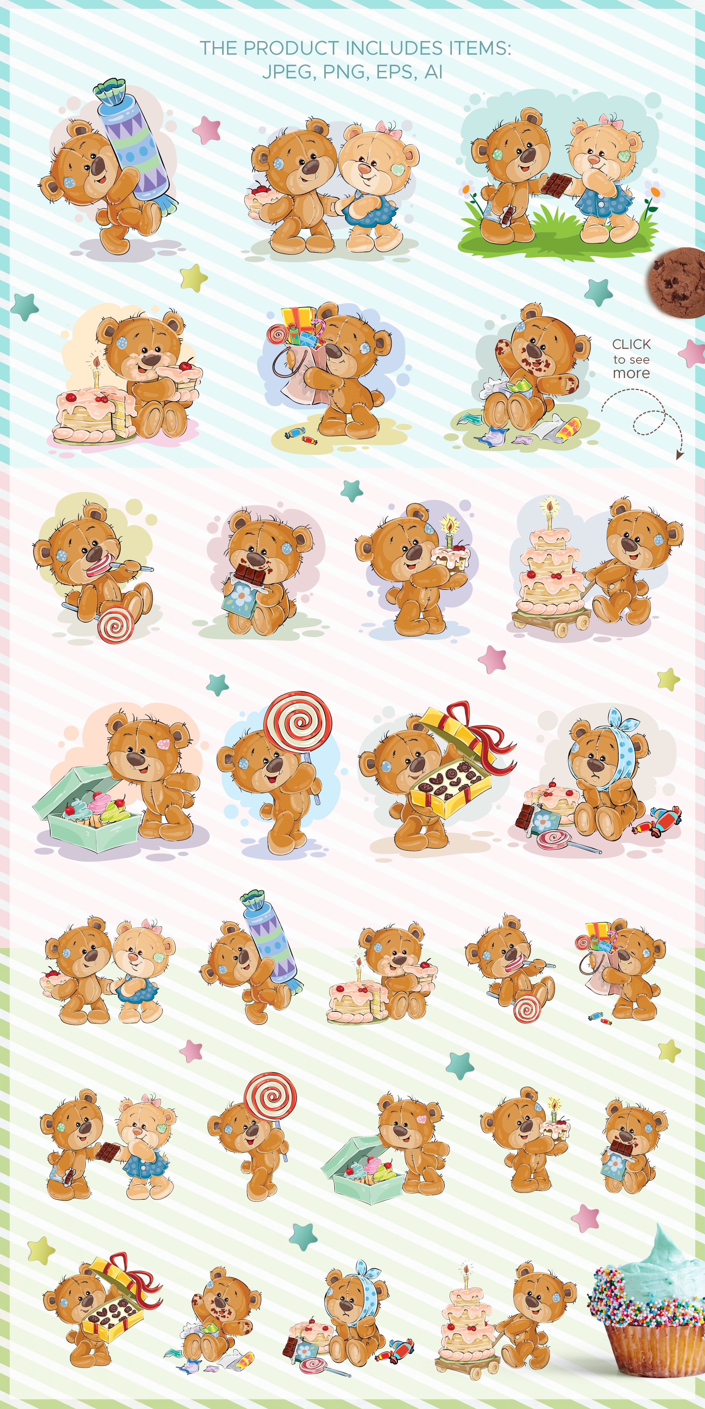 Teddy bear. Sweet collection.