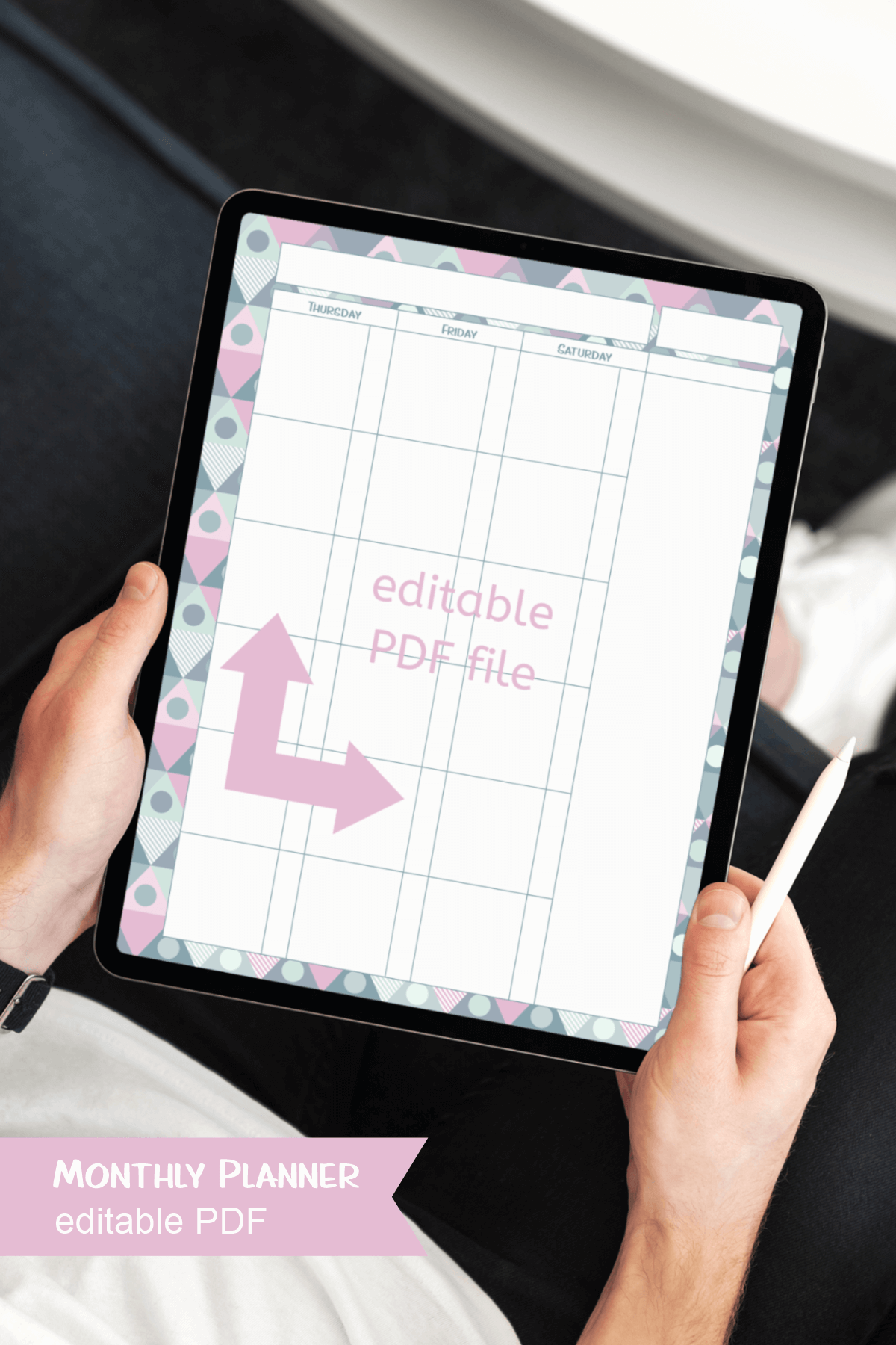 DIY Pastel Colors Undated Planner Letter Size Editable PDF