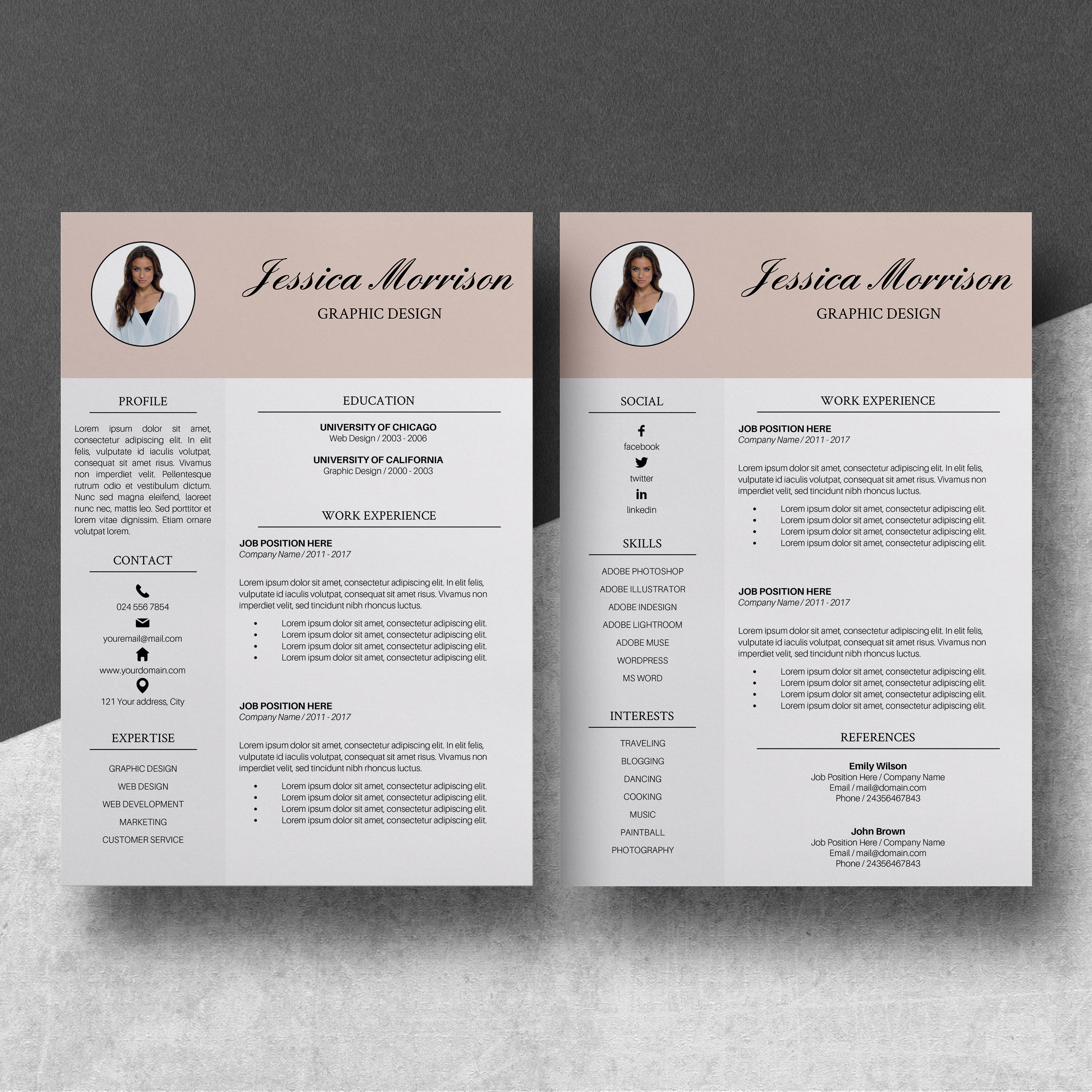 Resume Template | CV Cover Letter - Jessica Morrison