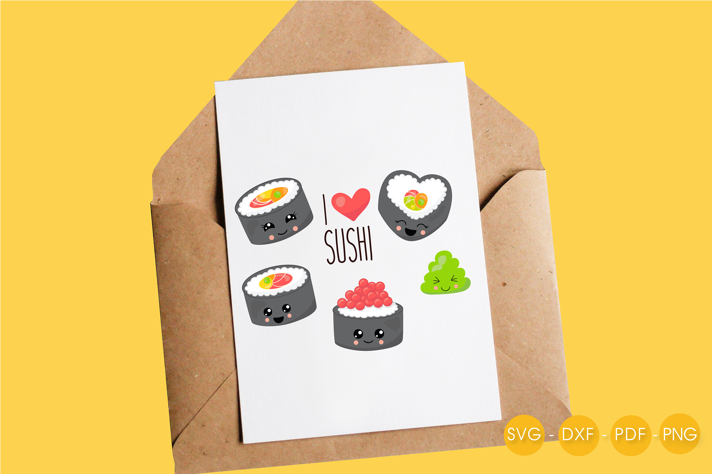 I Love Sushi cutting files svg, dxf, pdf, eps included - cut files for ...