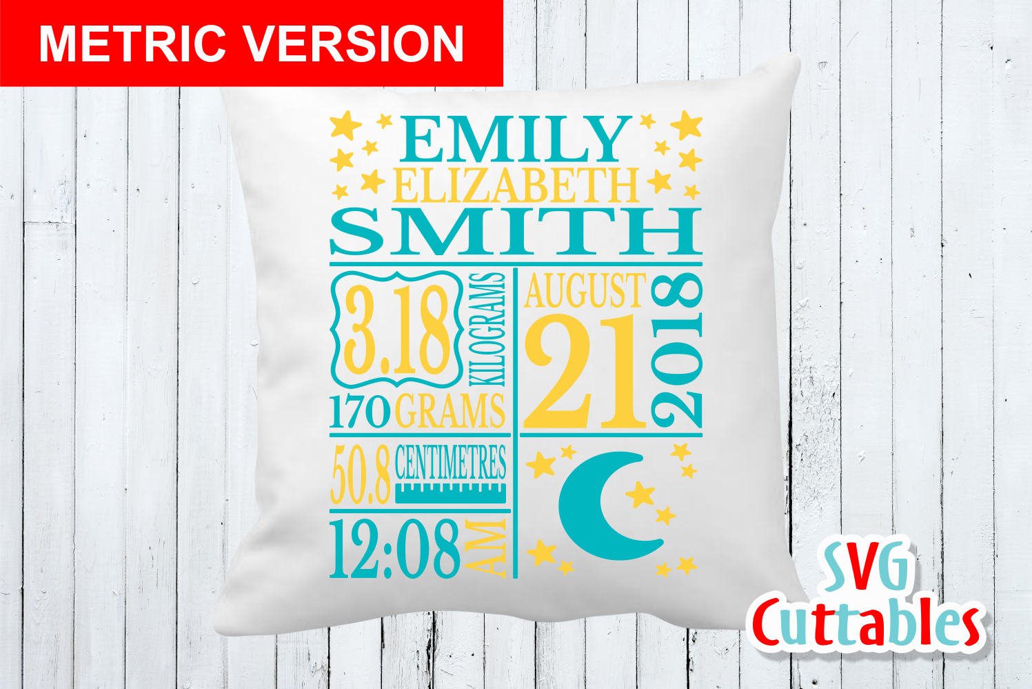 Baby Birth Announcement Template SVG Cut File