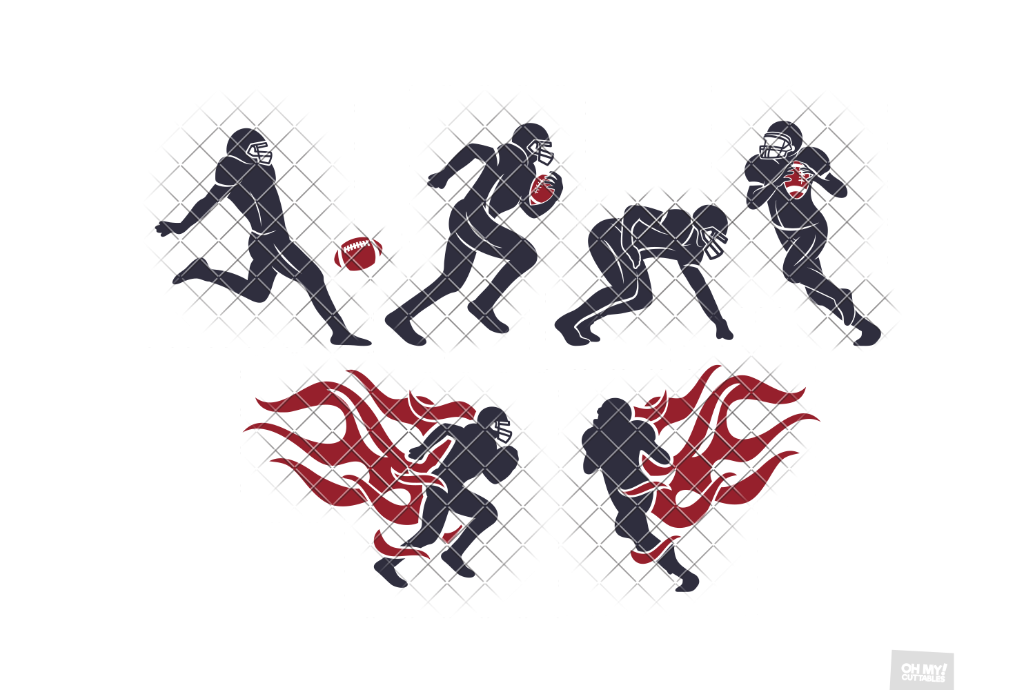 Football Player SVG Silhouette in SVG, DXF, PNG, EPS, JPG (303499 ...