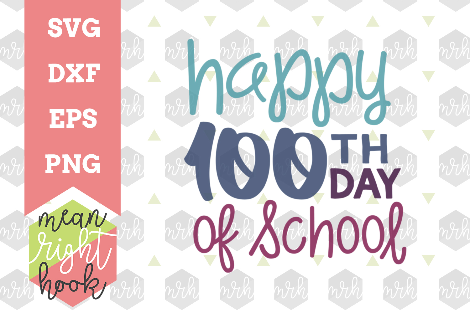 Happy 100th Day Of School | School Design - SVG, EPS, DXF, PNG vector ...