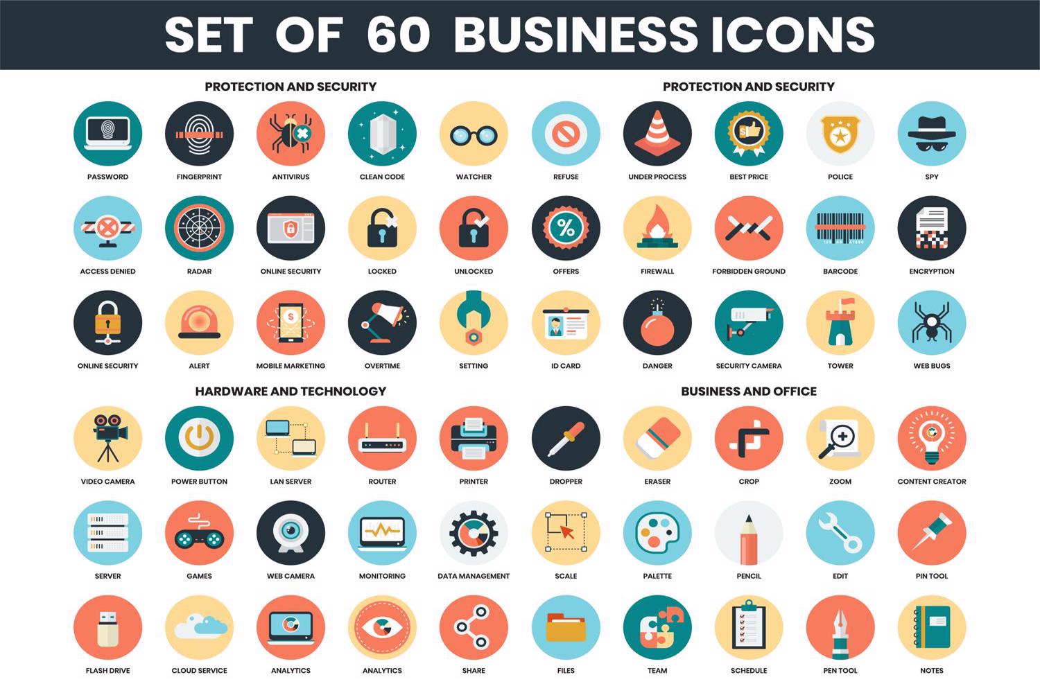 Business icons & Objects Vector Set (298810) | Icons | Design Bundles