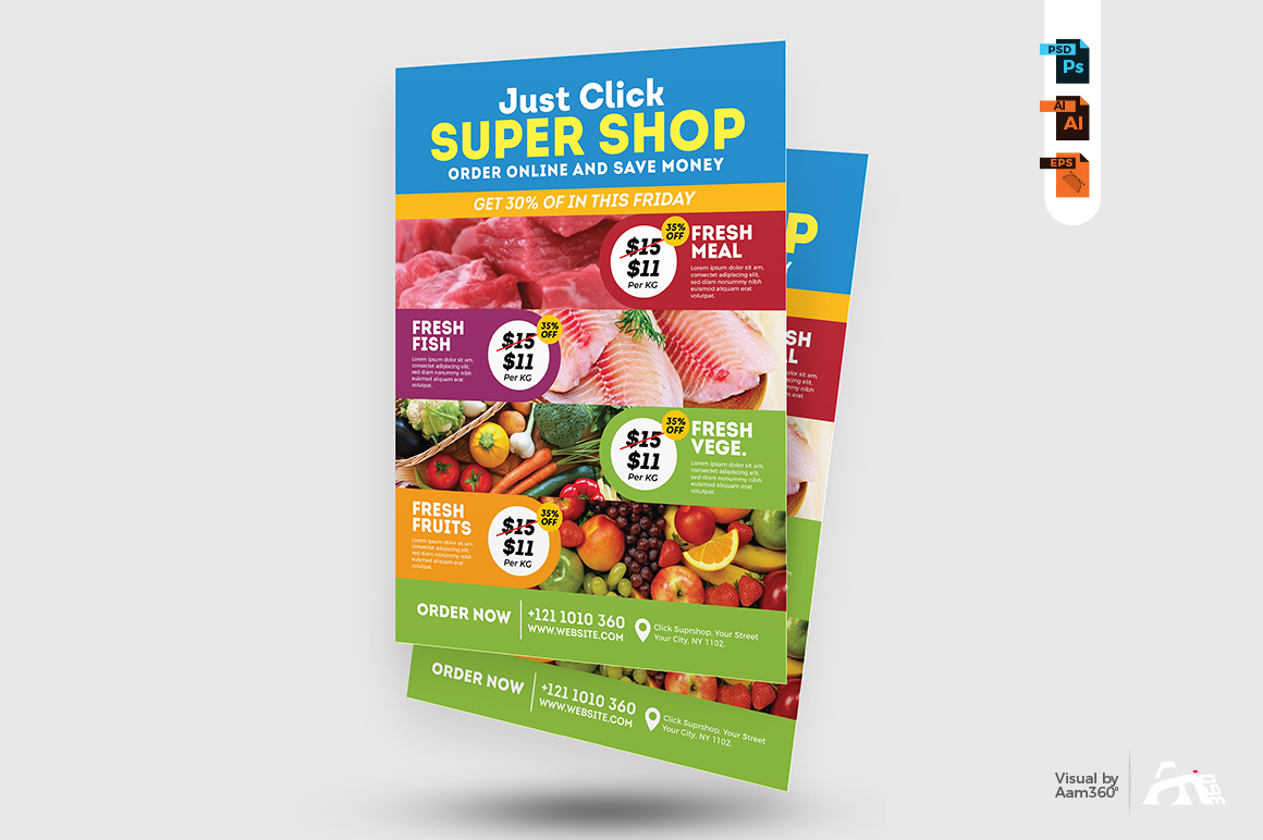 Supermarket Promotional Flyer Template