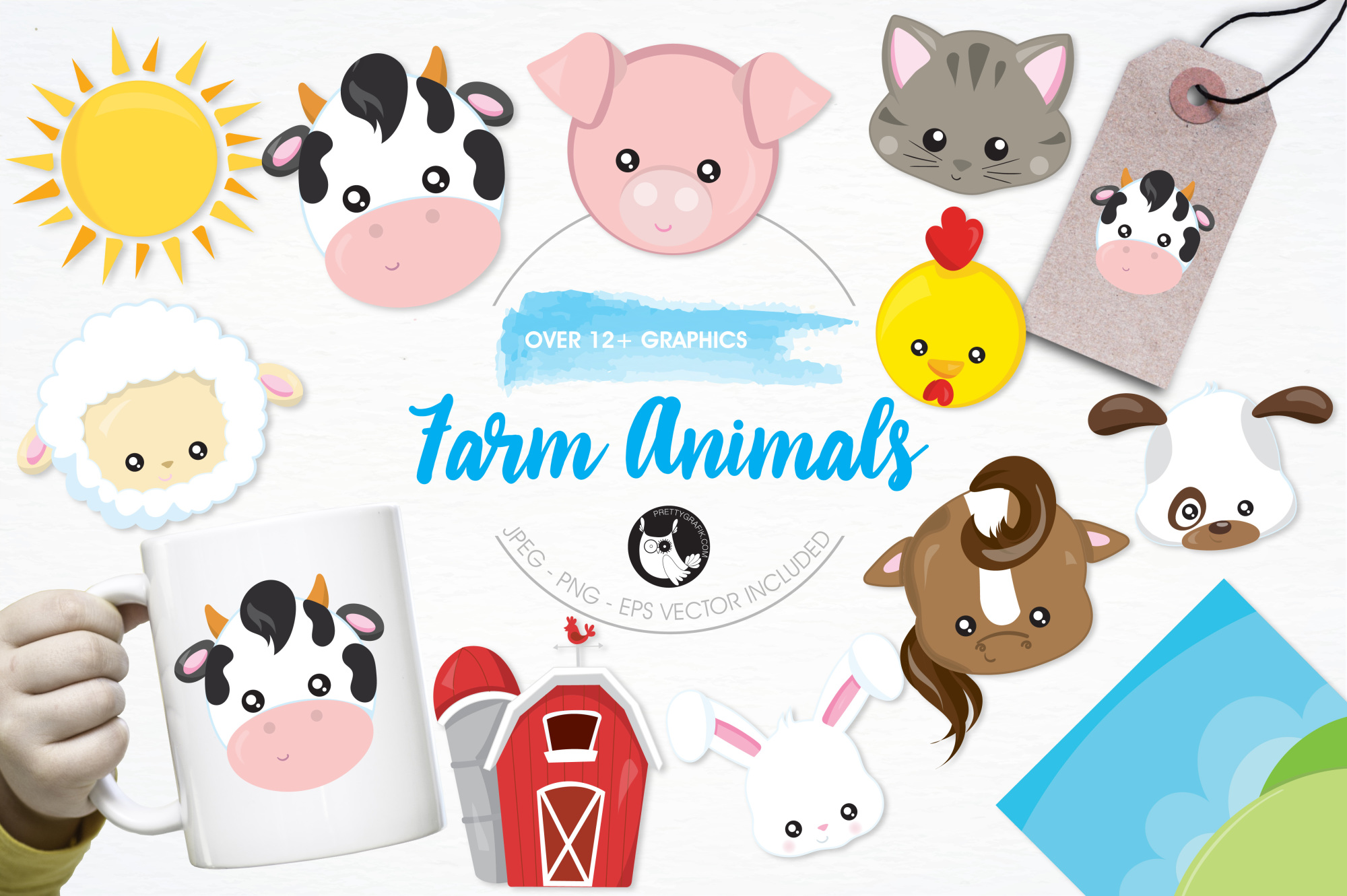 Farm Animals graphics and illustrations (14834) | Illustrations ...