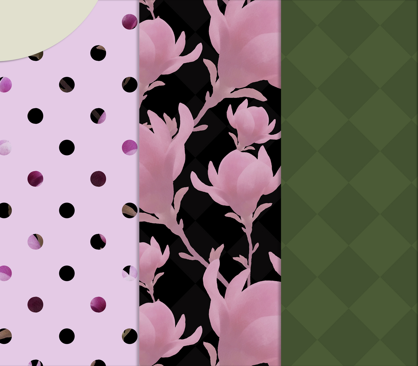 Magnolia bloom, Digital, Watercolor Floral Wedding paper.