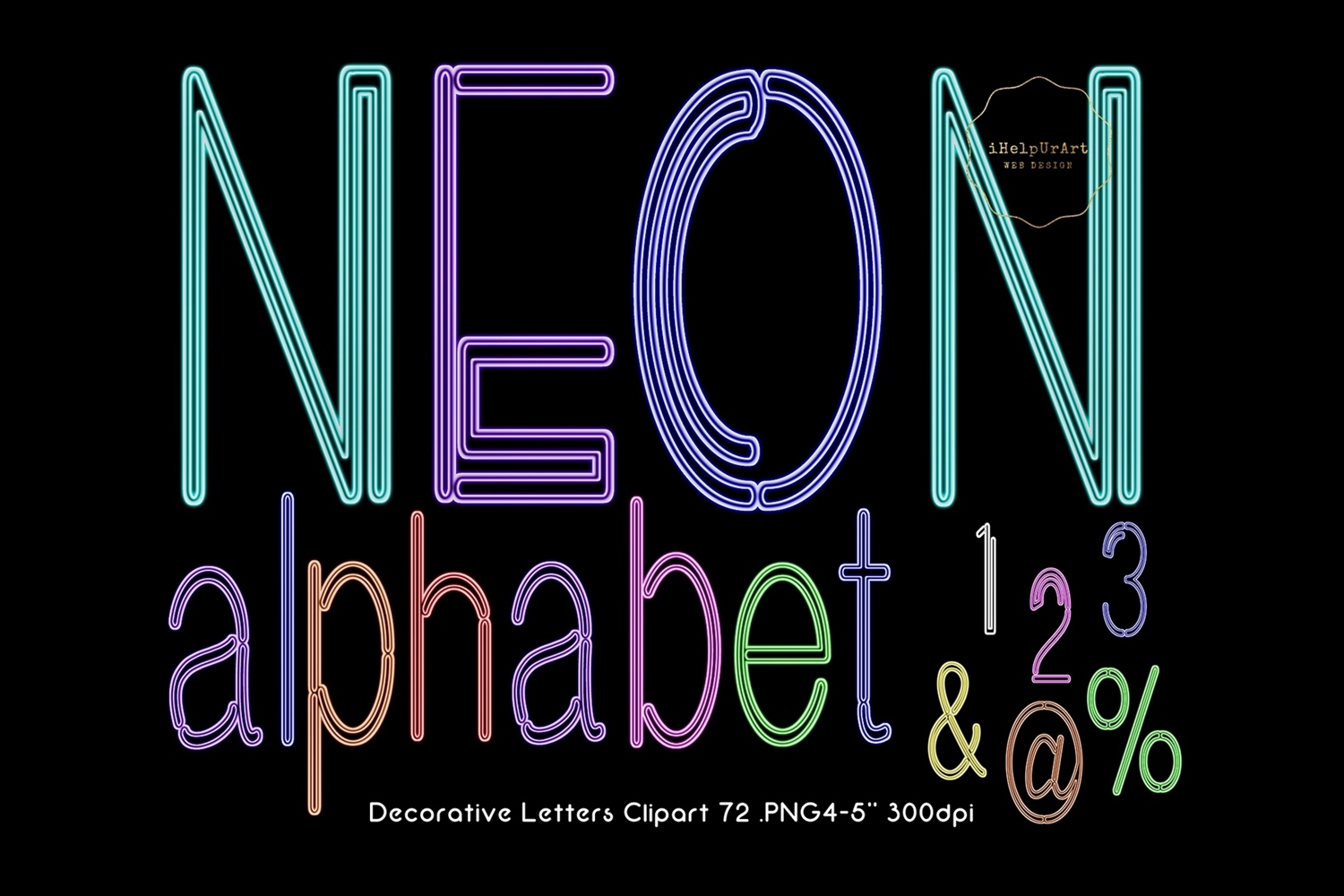 Neon Alphabet Clipat - Neon Letters
