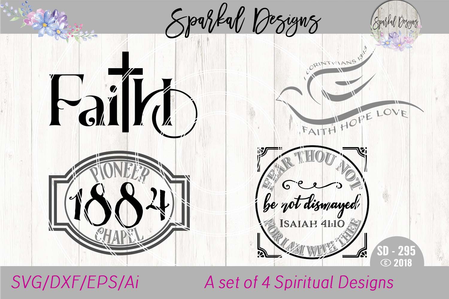 Spiritual Bundle of Four Faith Based Designs (106227) | SVGs | Design ...