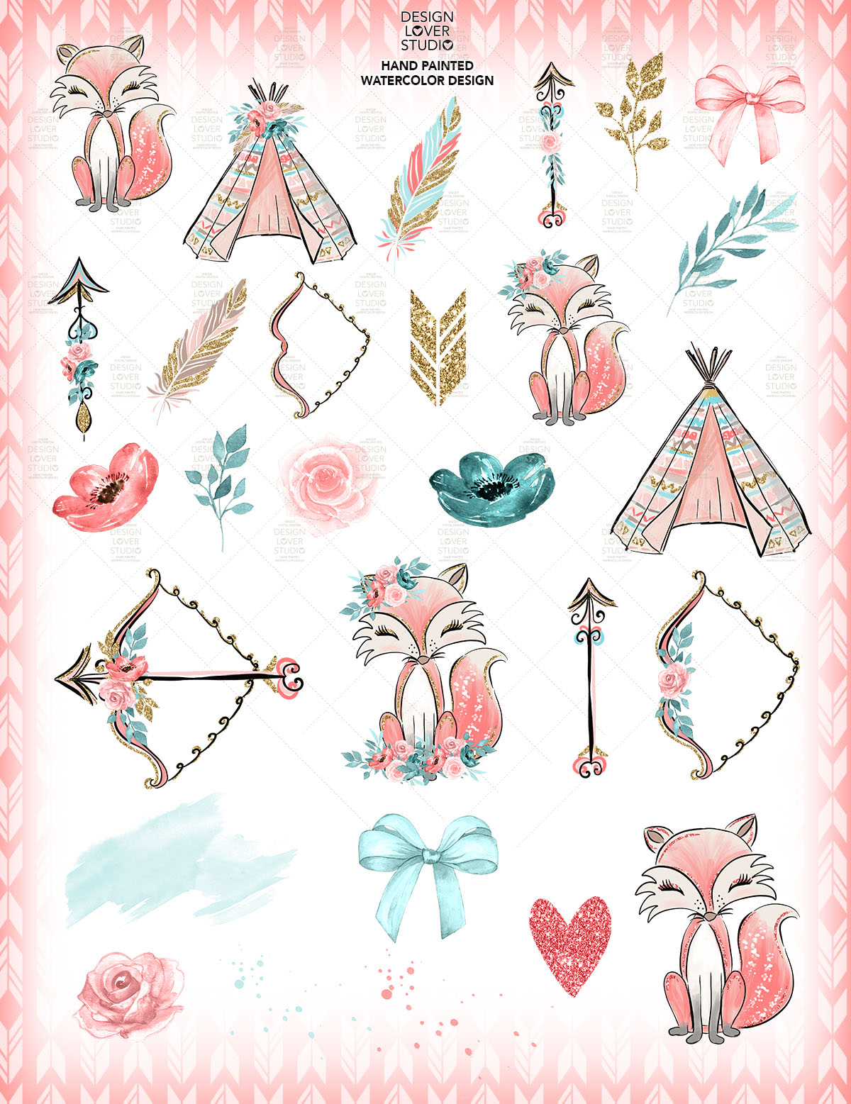 Boho Fox Cute design (263802) | Illustrations | Design Bundles