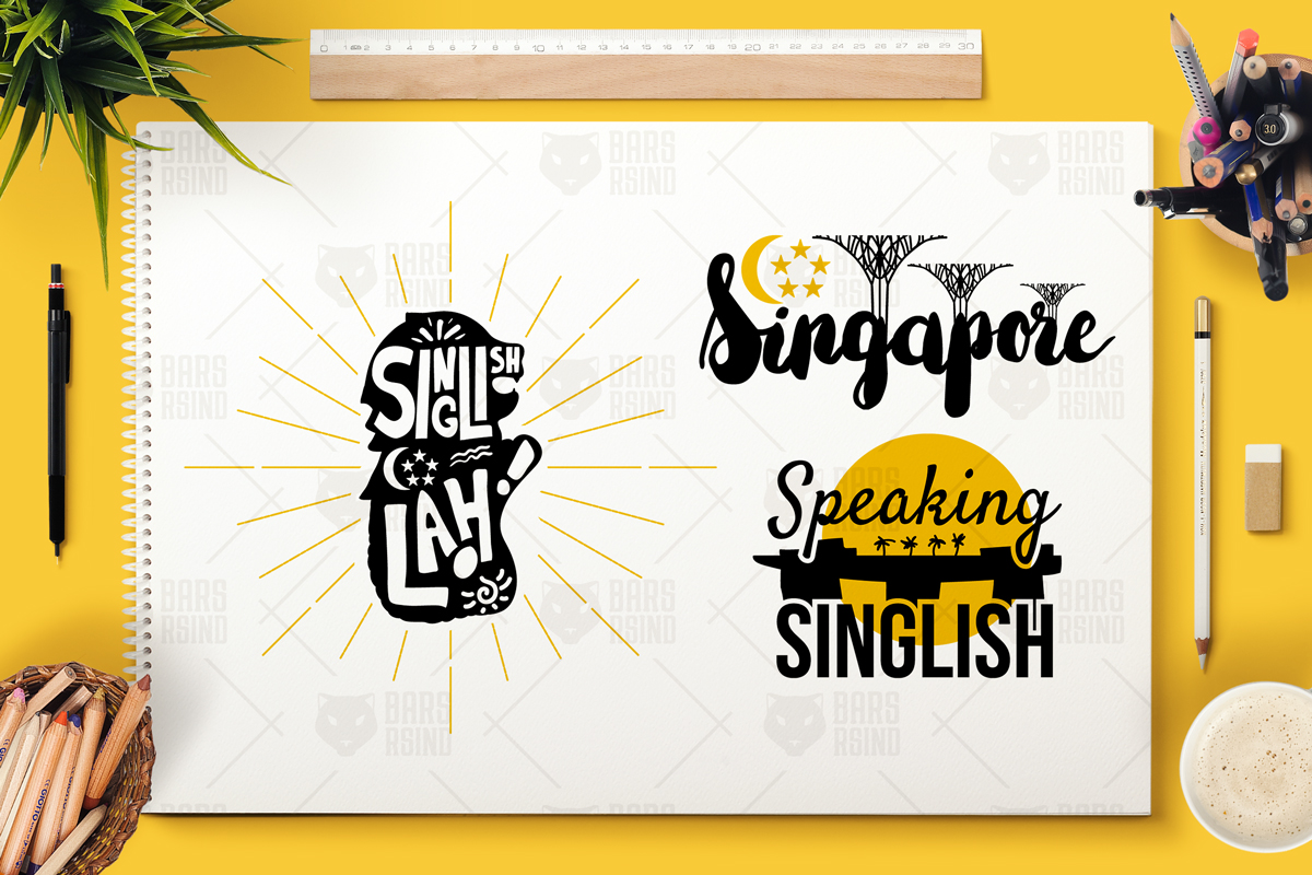 Singapore Symbols Lettering (136219) | Illustrations | Design Bundles