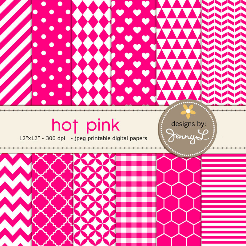 Hot Pink Digital Papers (84114) | Backgrounds | Design Bundles