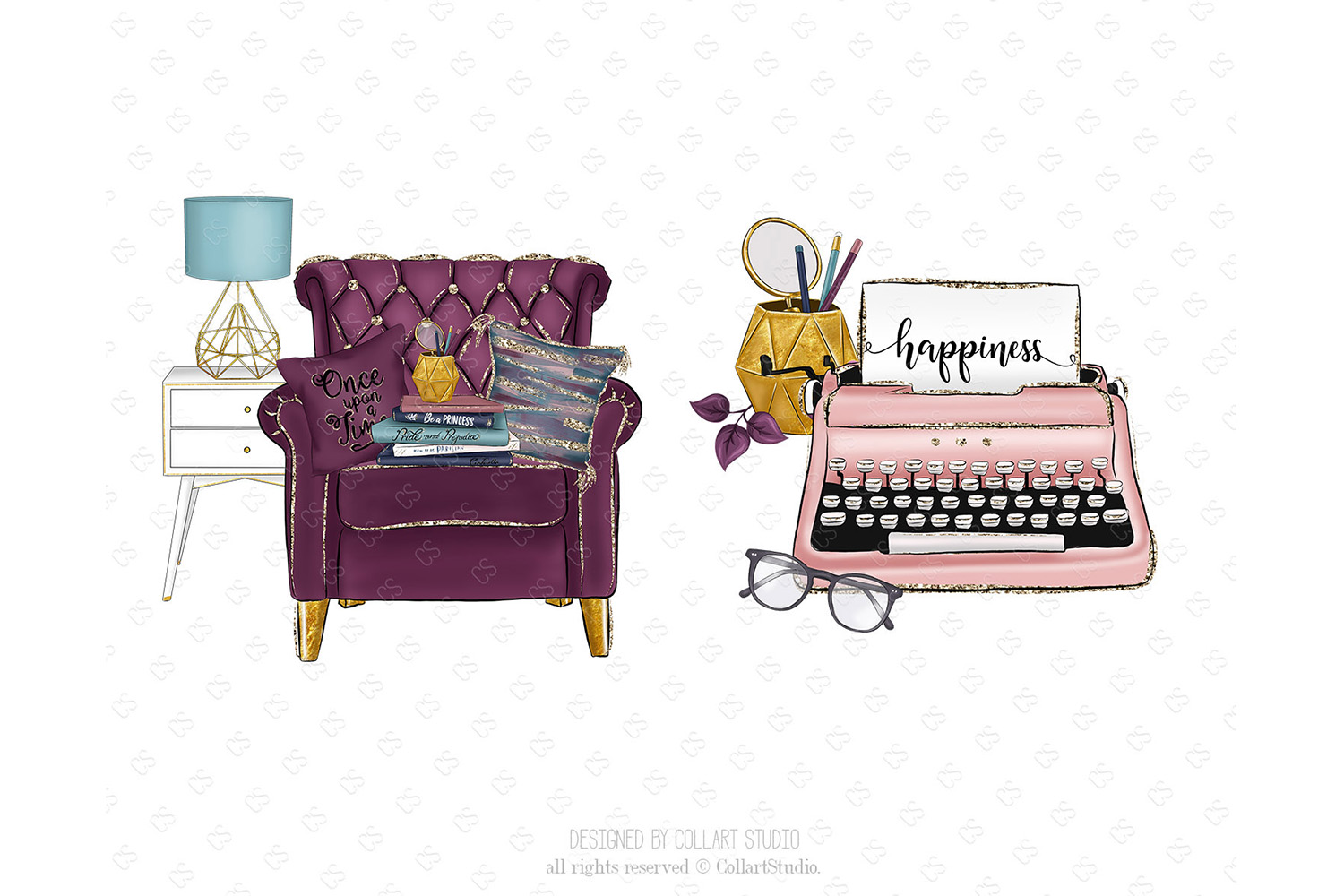 Book lover, reading clip art, Cozy home decor, planner girl (376913 ...