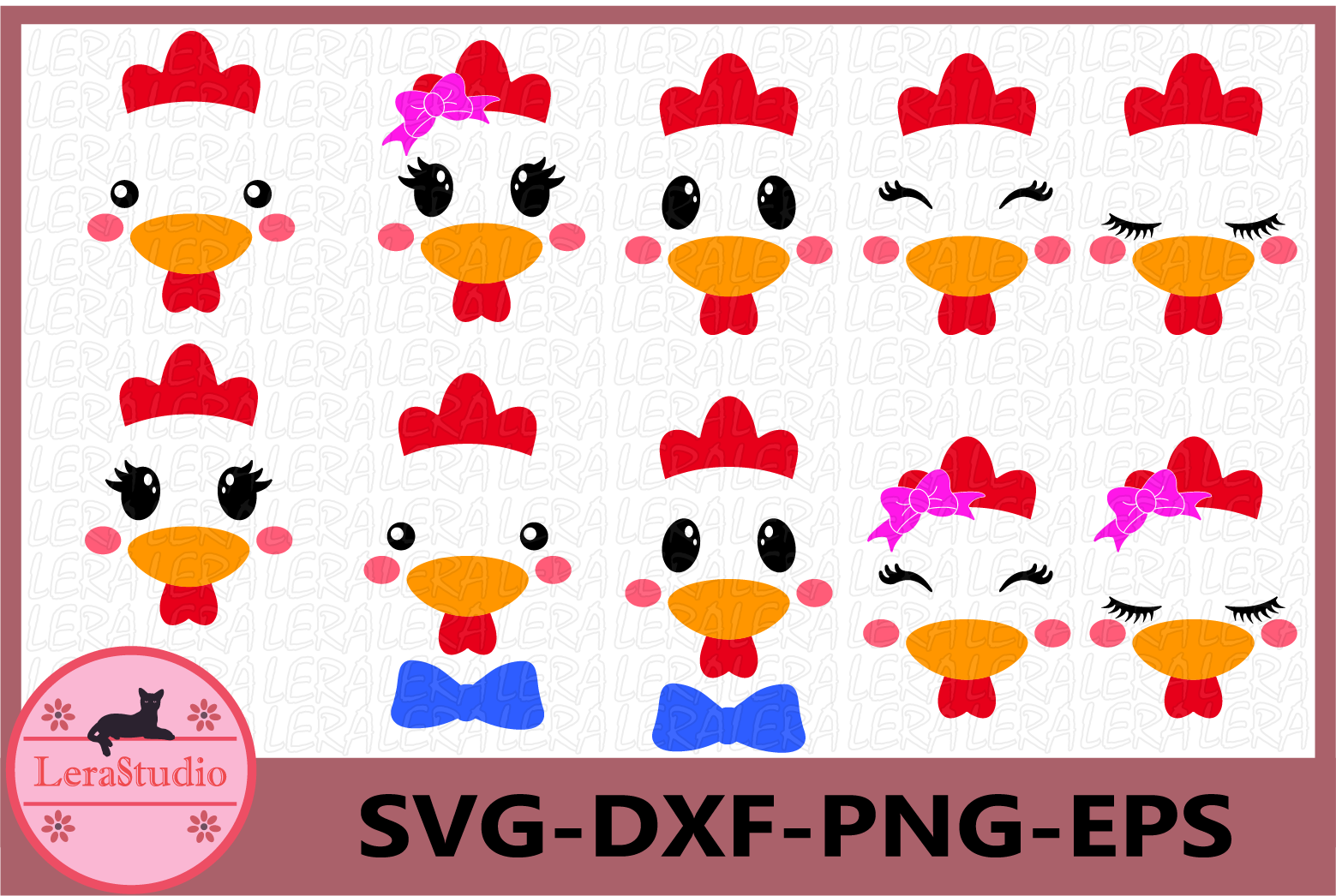 Chicken Face SVG, Animal face svg, Chicken Eyelashes Face (240359 ...