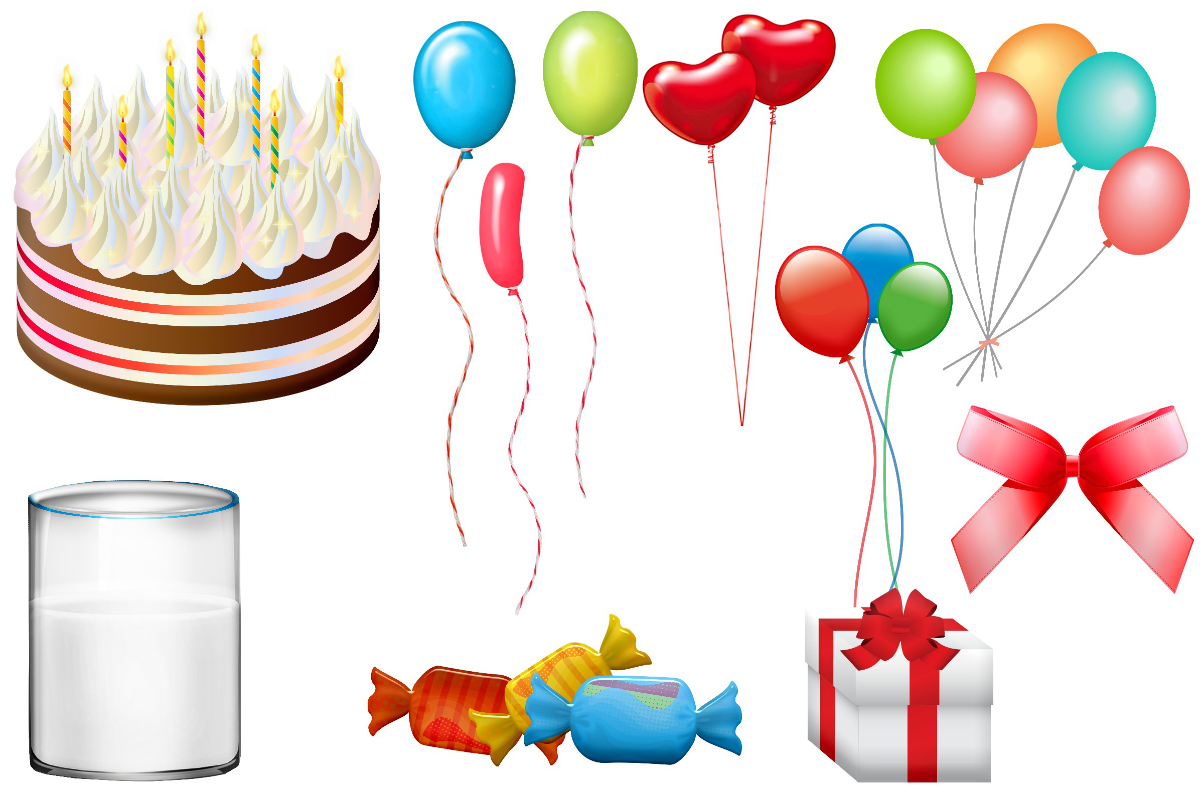 Birthday Bundle Clip Art, Celebration, Balloons (280299 ...