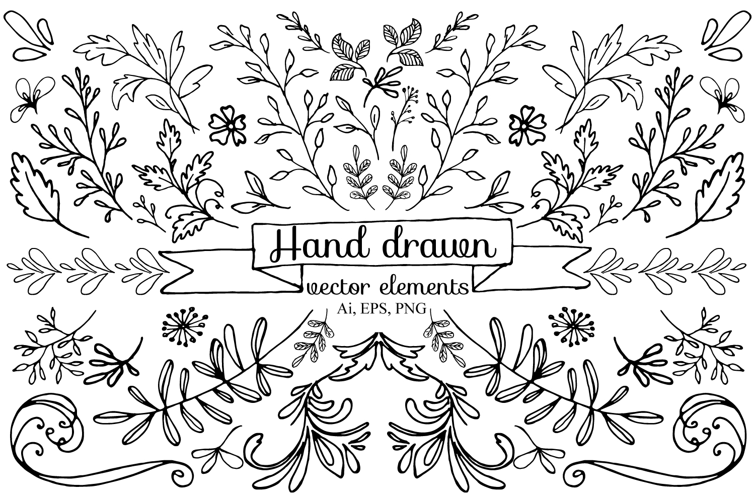 Hand drawn vector elements (76453) | Decorations | Design Bundles