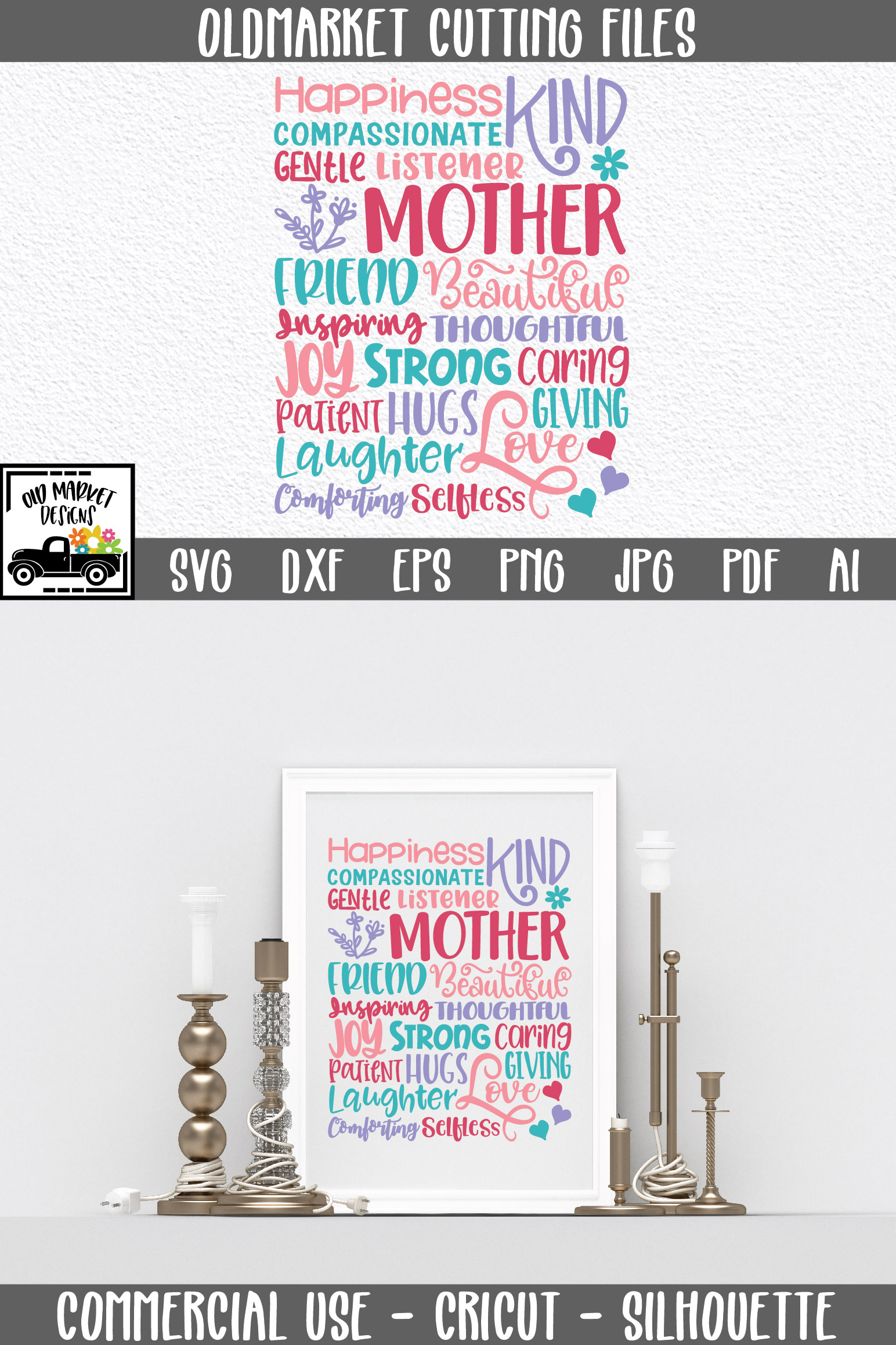 Mothers Day Subway Art SVG Cut File