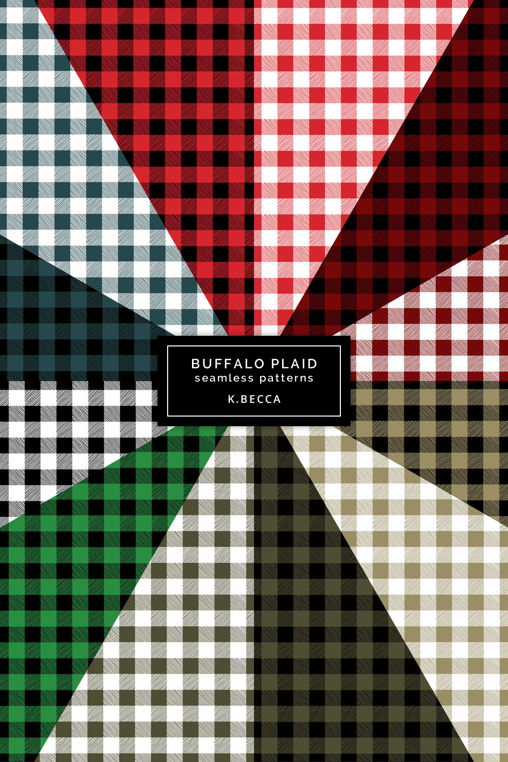 Christmas Buffalo Plaid Background Patterns Seamless
