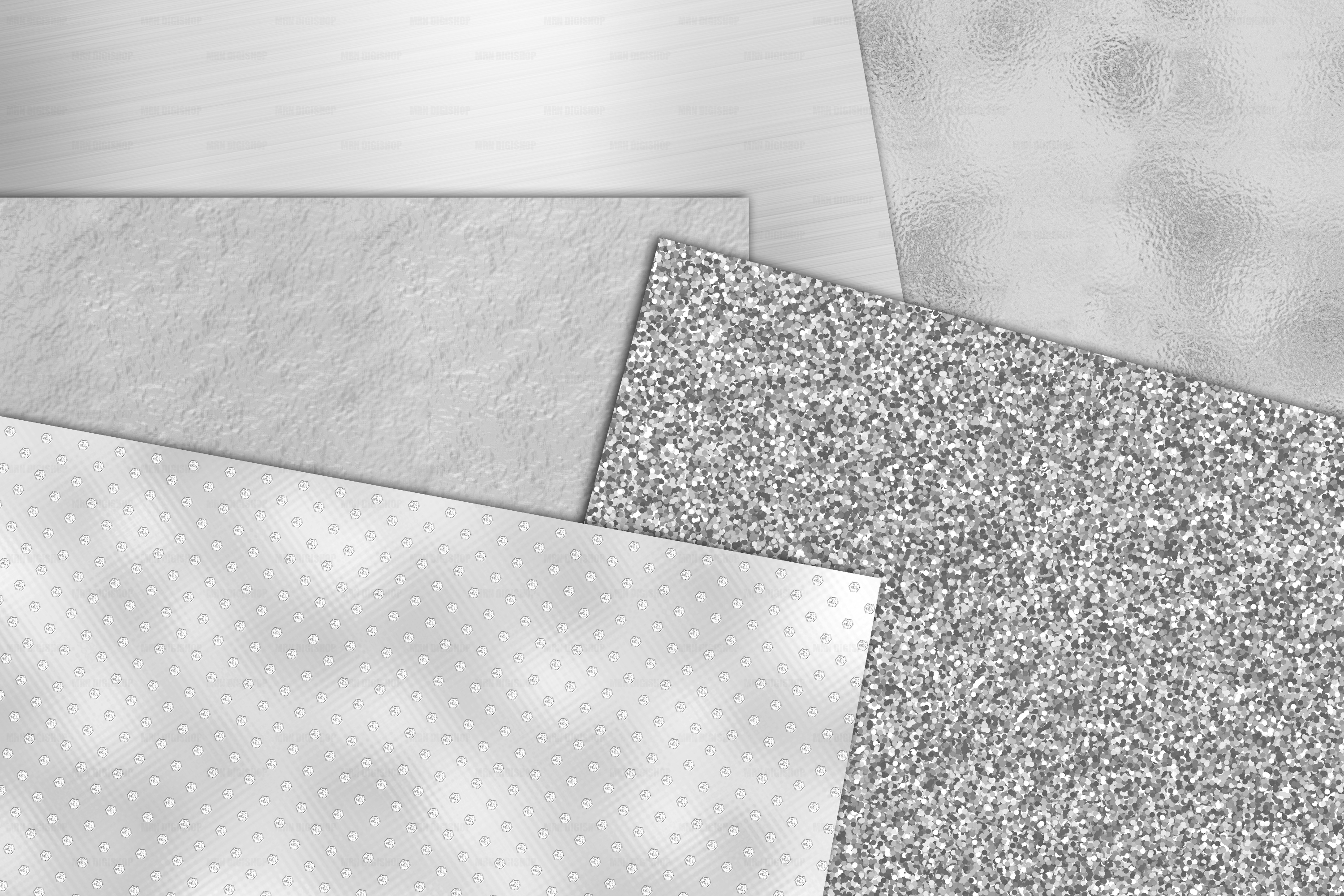 Silver Textures Digital Paper