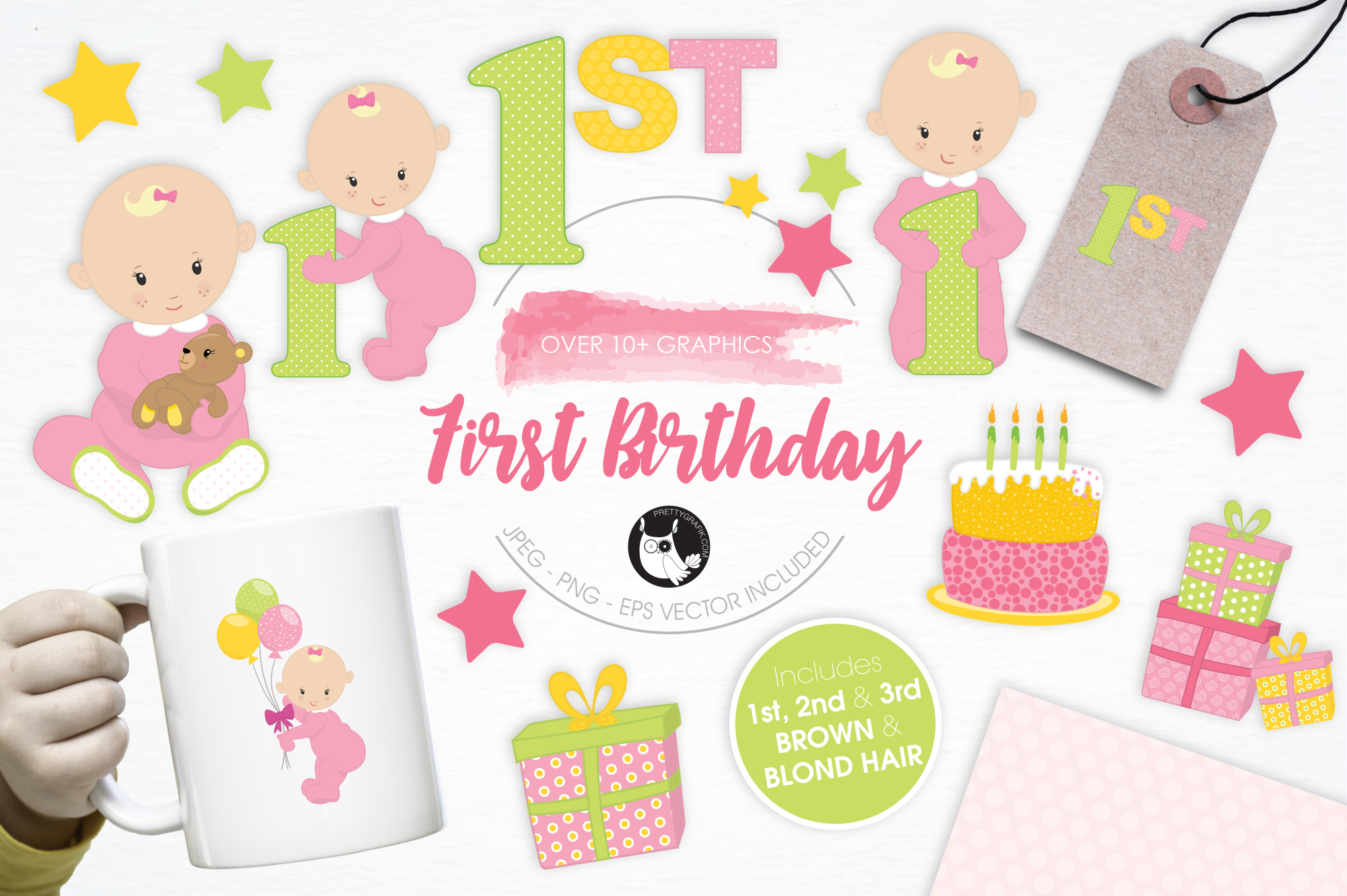 First Birthday graphics and illustrations (17219) | Illustrations ...
